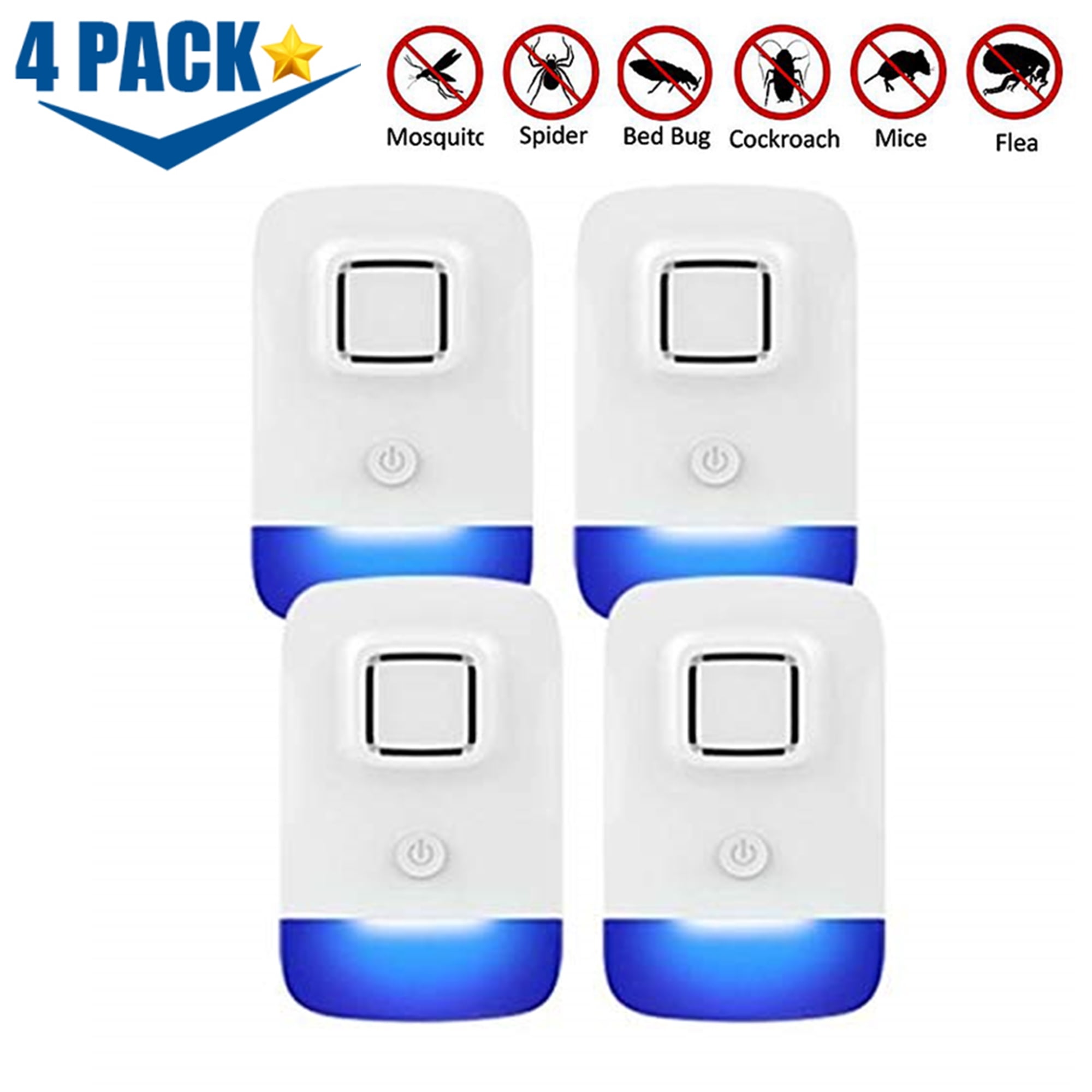 Ultrasonic Pest Repeler Plug in, 4 Pack Electronic Pest Repelent for ...