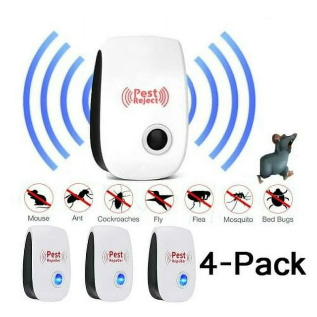 Ultrasonic Pest Repeller 4 Pack, Hooray Electronic Pest Repellents ...