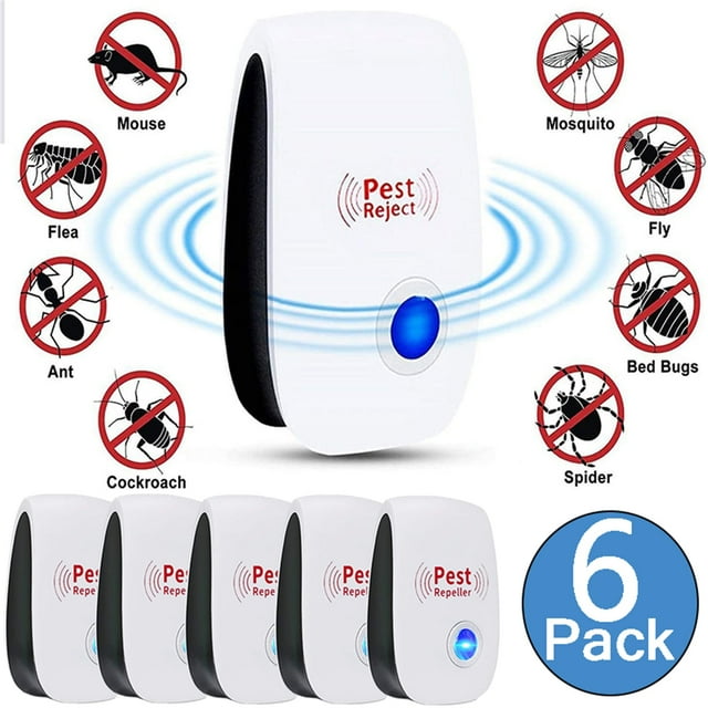 Ultrasonic Pest Repeller 6 Pack, Electronic Mice Rodent Repellent ...
