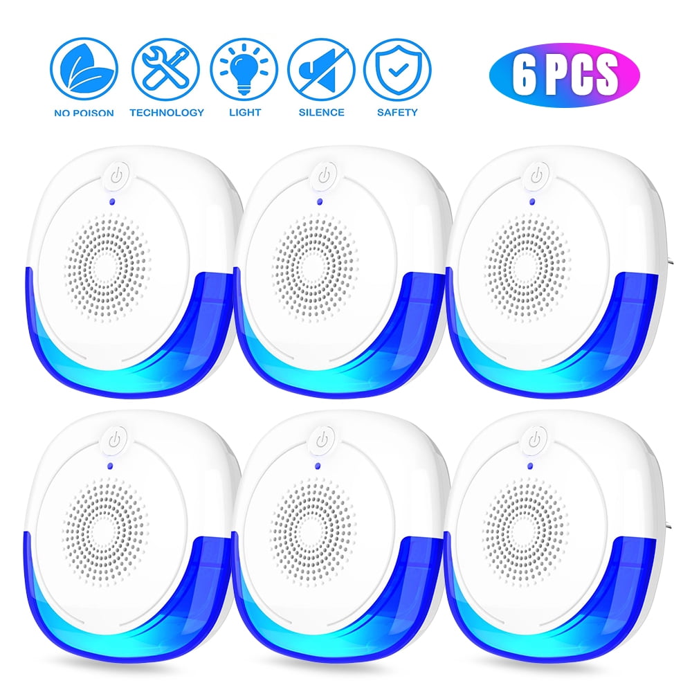 Ultrasonic Pest Repeller 6 Pack, Electronic Plug in Indoor Ultrasonic ...