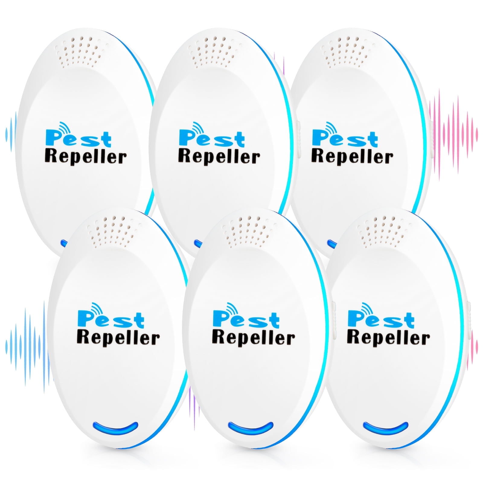 Ultrasonic Pest Repeller , 6 Pack Indoor Pest Repellent, Electronic ...