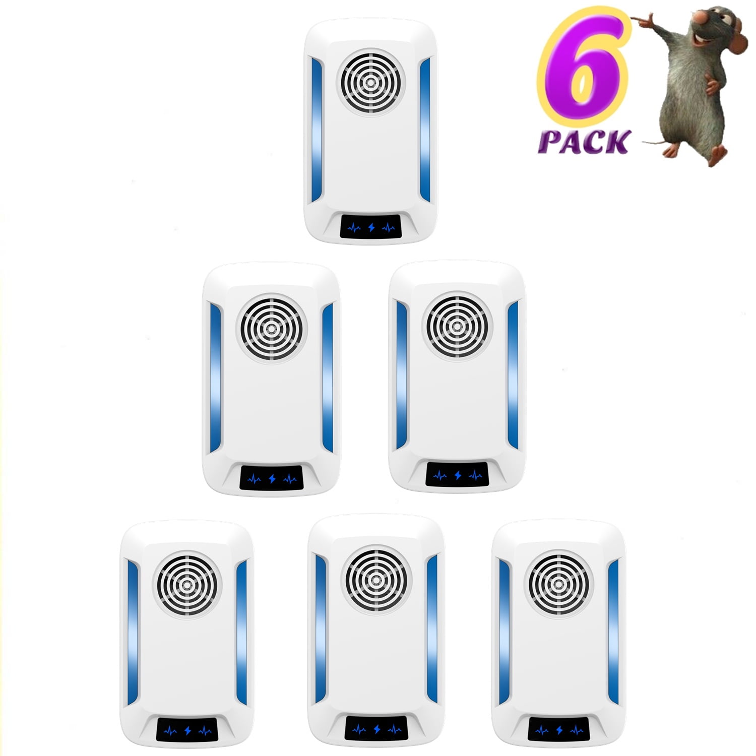 Ultrasonic Pest Repeller 6 Pack, Mice Repellent Indoor Rodent Roach ...