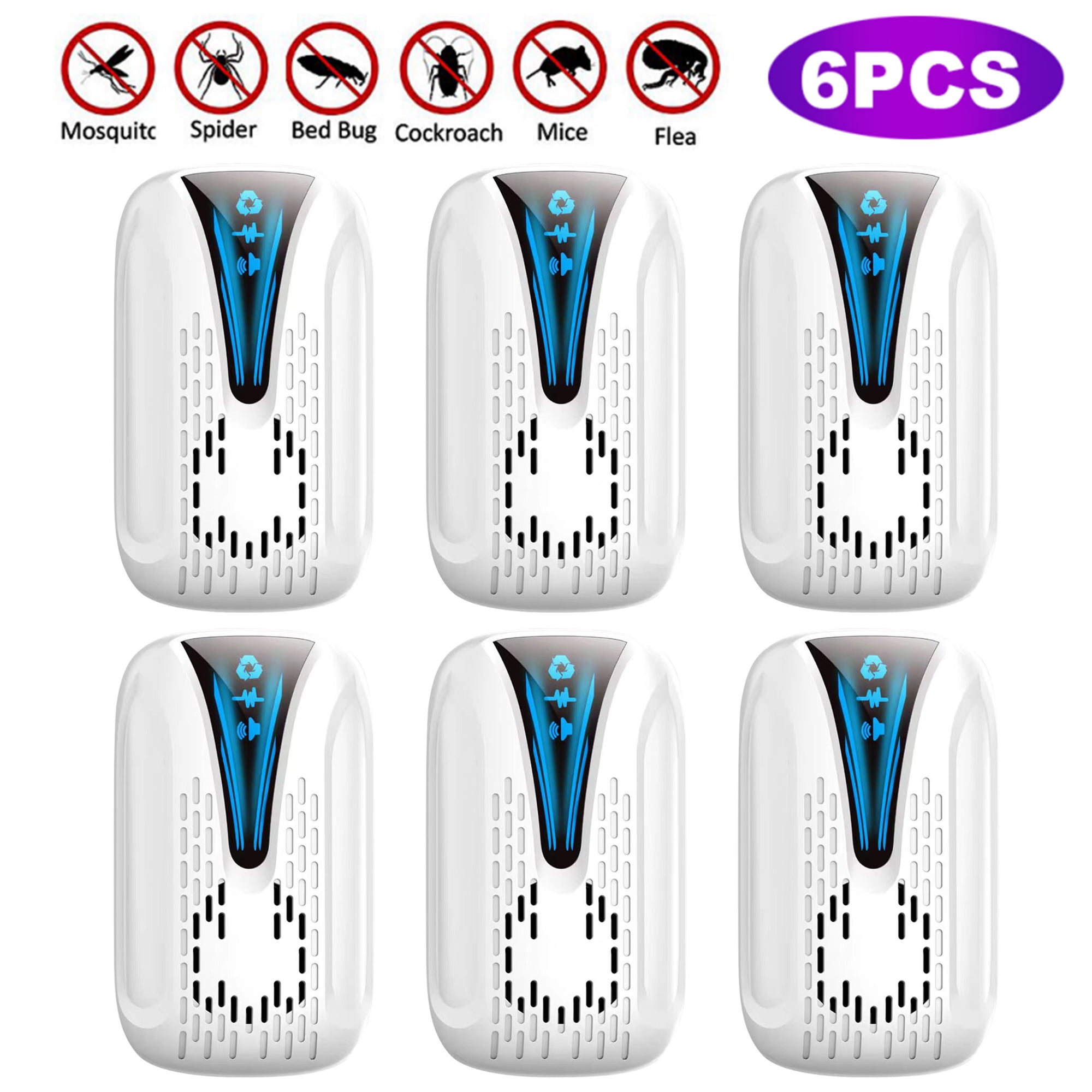 Ultrasonic Pest Repeller 6 Pack, Mice Repellent Ultrasonic Plug in ...