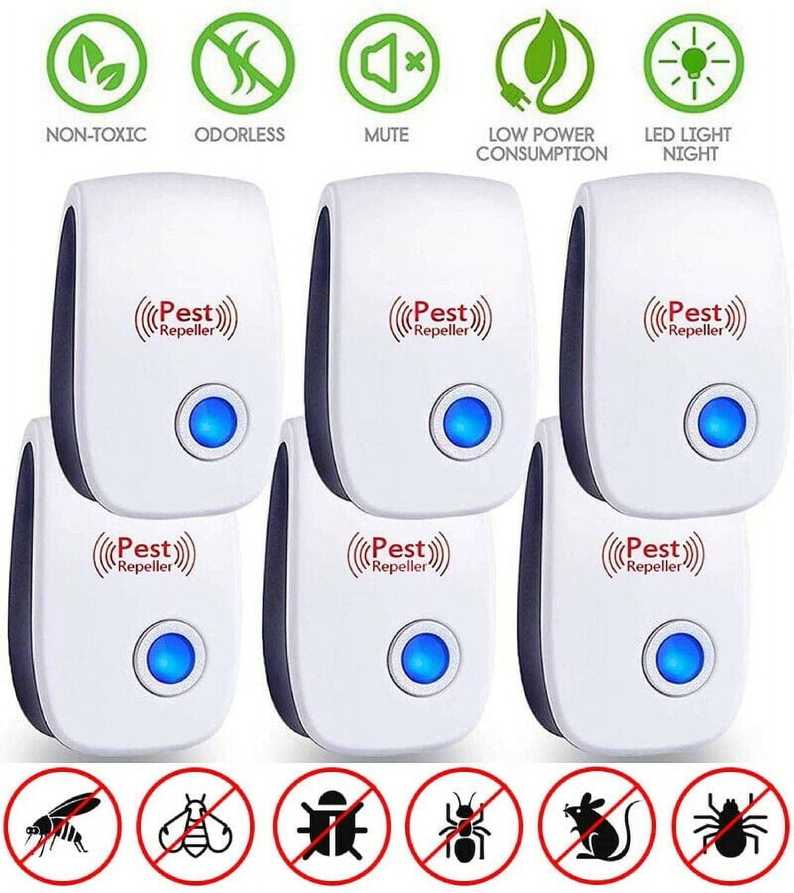 Ultrasonic Pest Repeller, Electronic Insects And Rodents Repellent, (6 ...