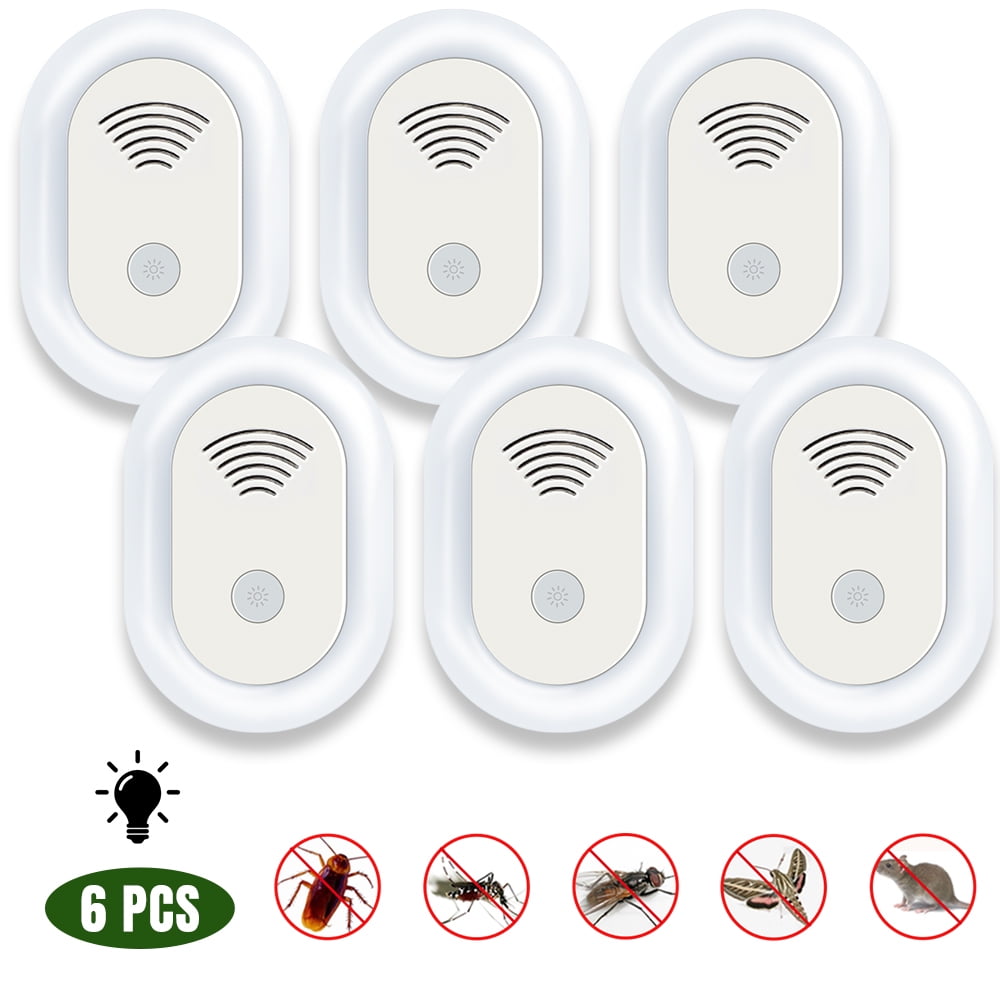 Ultrasonic Pest Repeller 6 Pack, Pest Repellent Nightlight Electronic ...