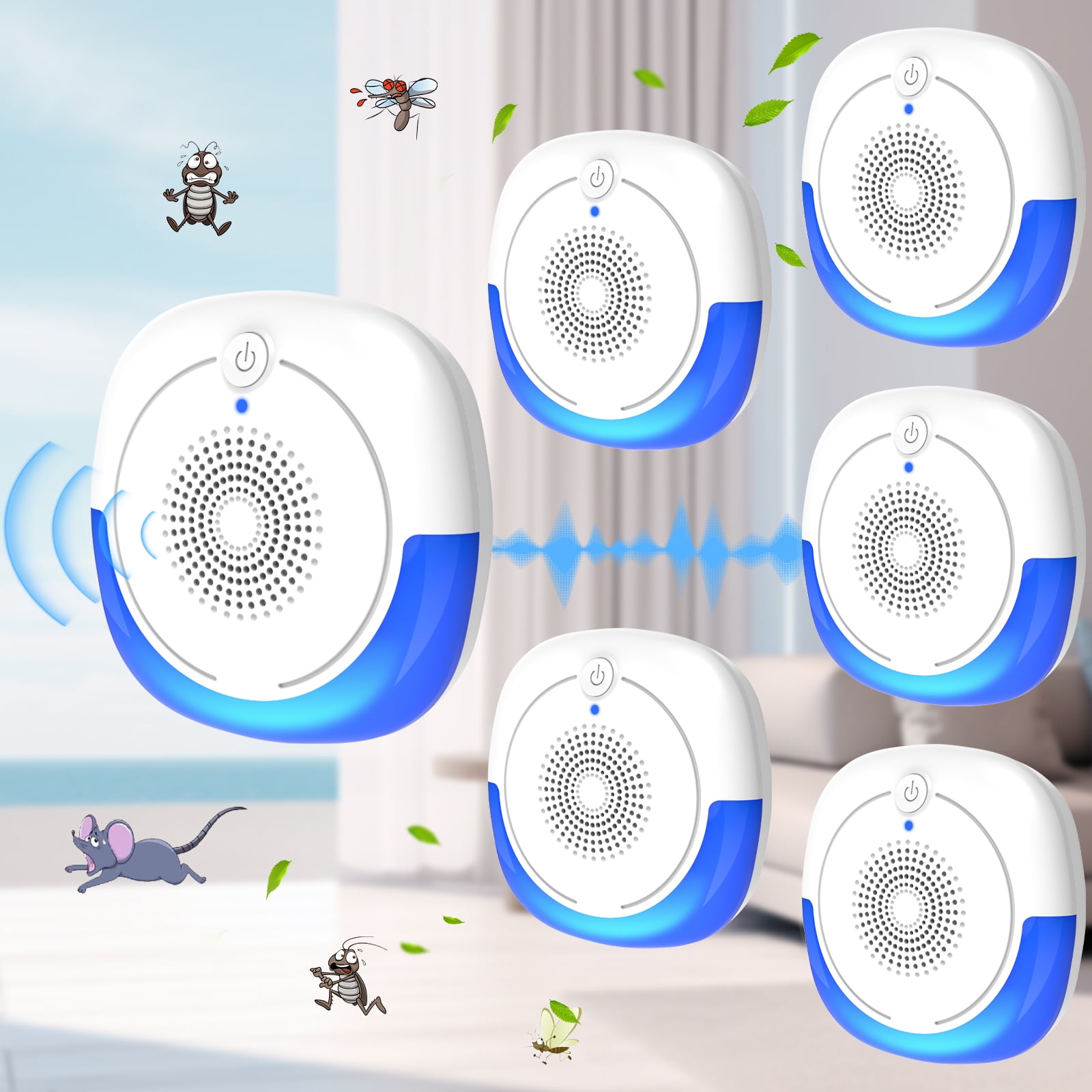 Ultrasonic Pest Repeller, 6 Pack Repeller Indoor Plug Control Pest ...