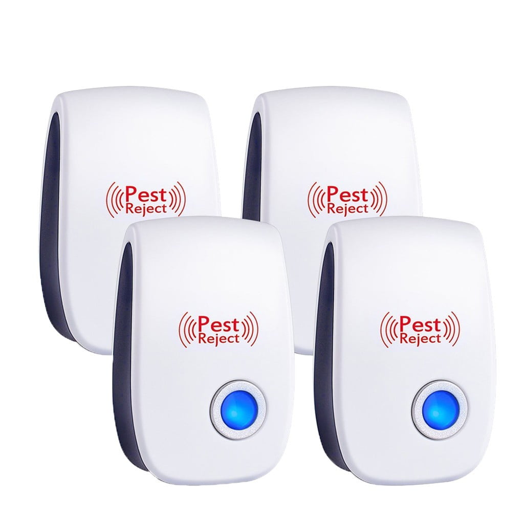 Ultrasonic Pest Repeller Plug-In 4 Pack, Electronic Indoor Pest Control ...