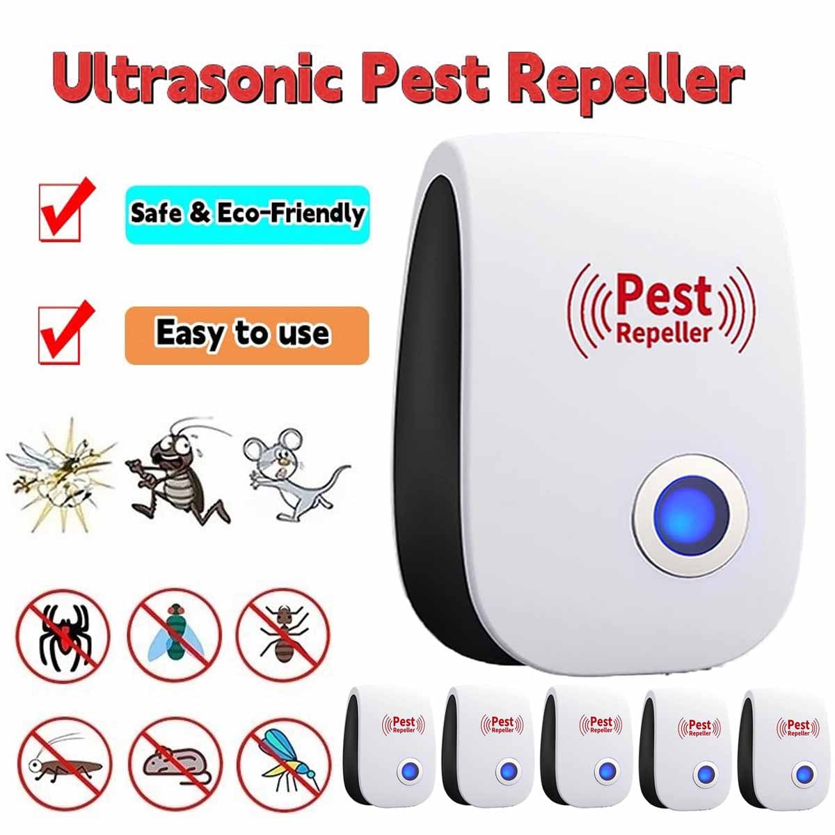 Ultrasonic Pest Repeller plug in device Complete Kit 6 Pack ...