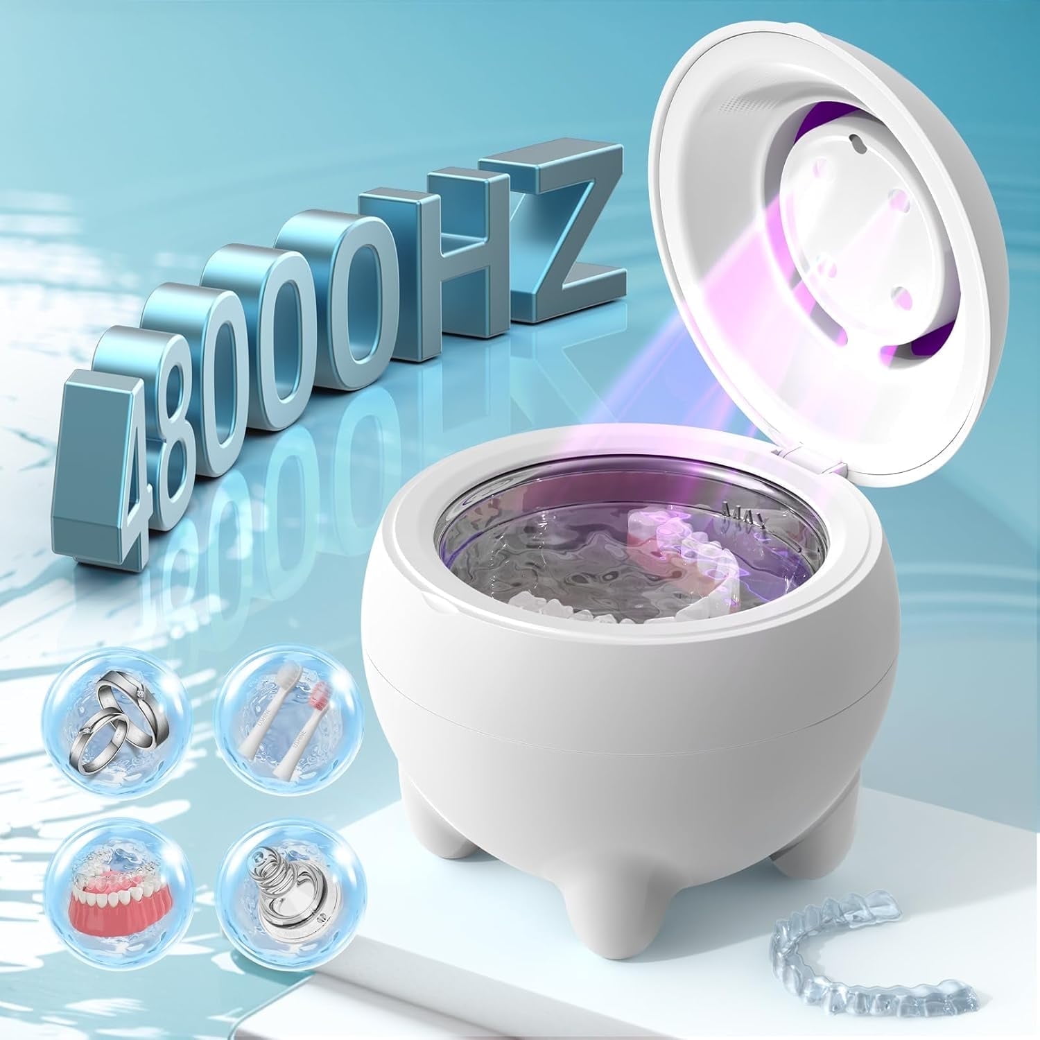 Retainer Cleaner Machine, Ultrasonic Retainer Cleaner for Dentures ...