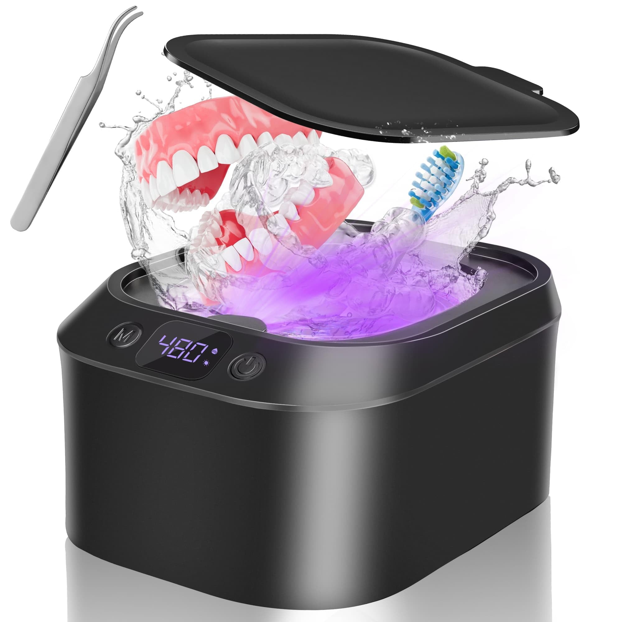 Ultrasonic Retainer Cleaner Machine, 46KHz Ultrasonic Dental Cleaner ...