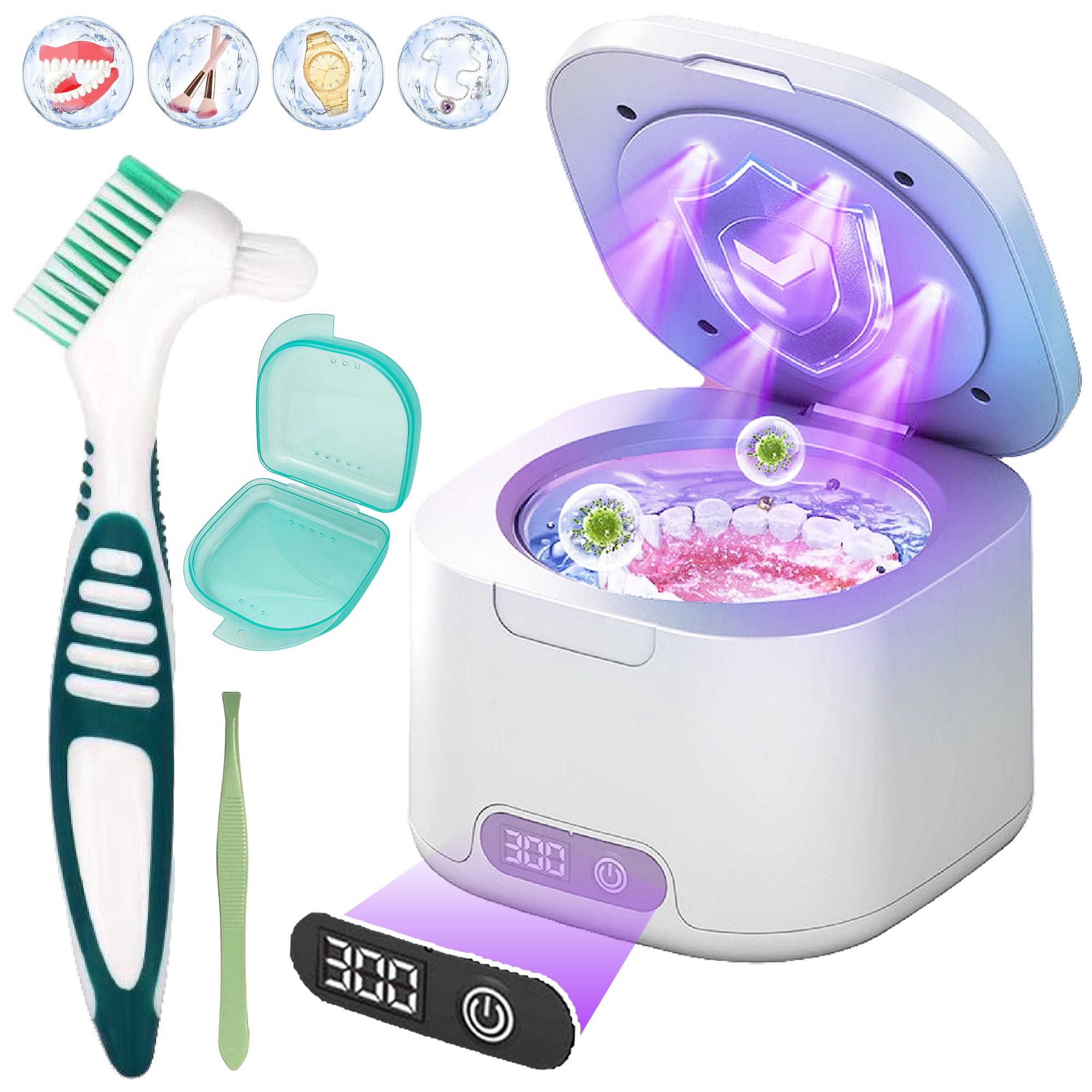 Ultrasonic Retainer Cleaner Machine Retainer Cleaner For Dentures 6 Uv ...