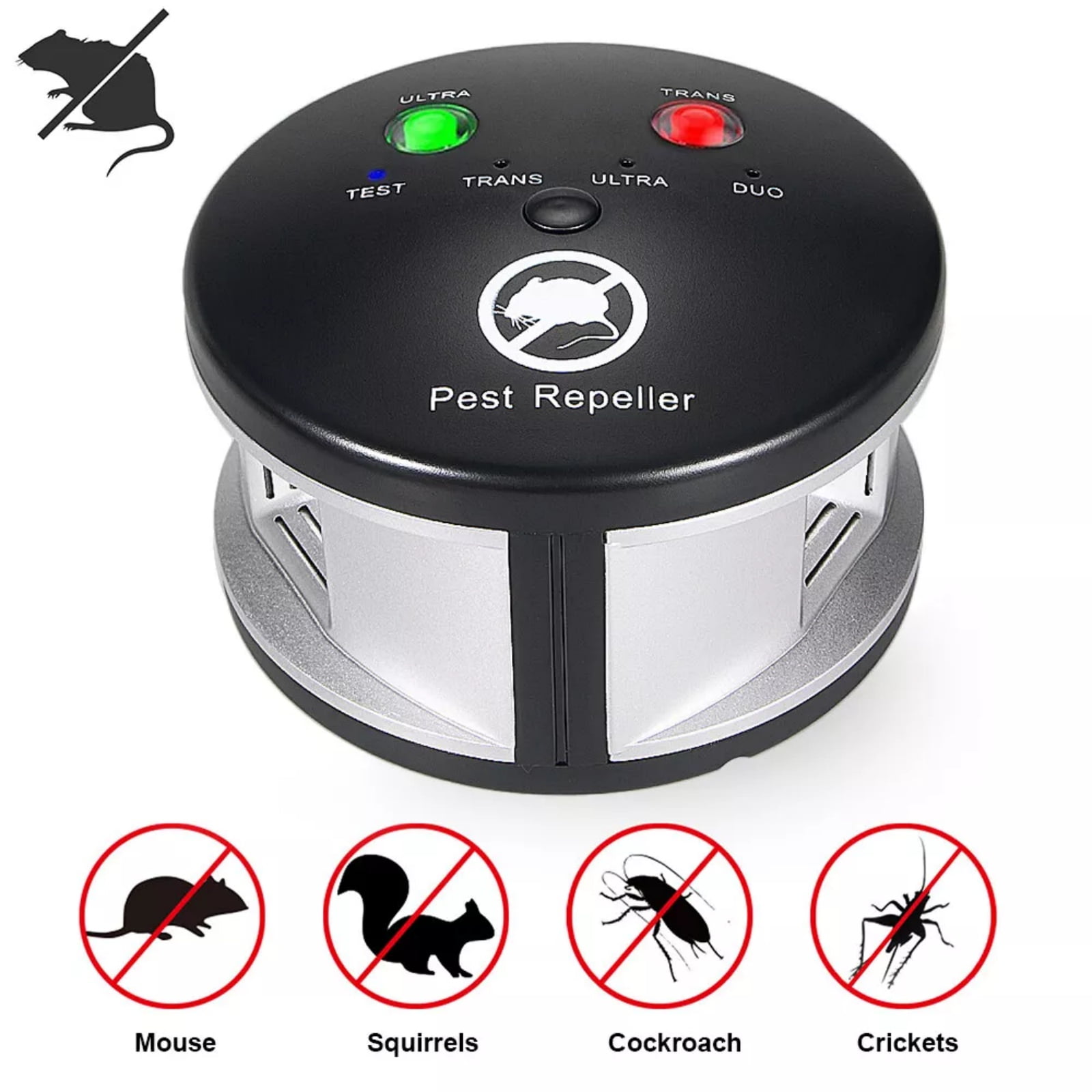 Ultrasonic Rodent Repeller Indoor, 360° Squirrel Repellent Mice ...