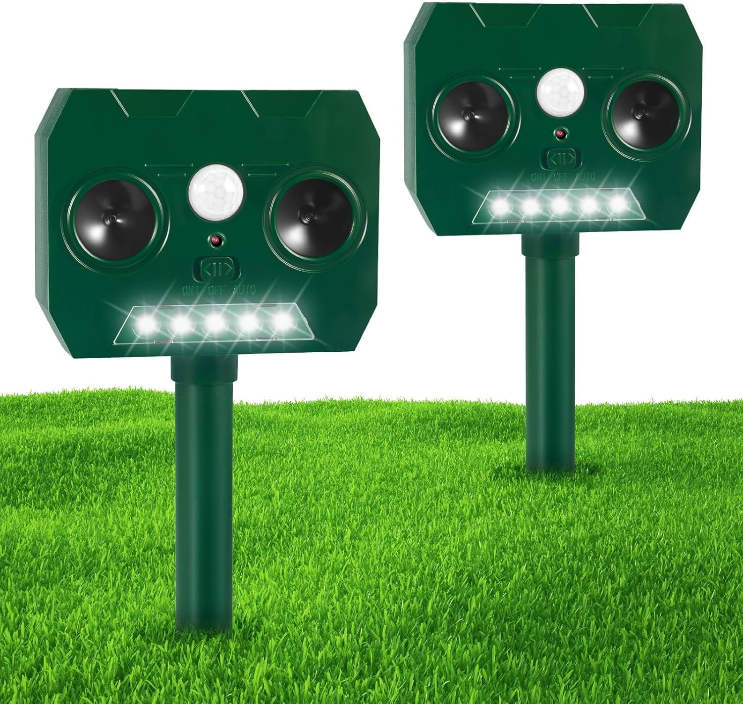 Ultrasonic Solar Animal Repellent with Strobe Light and Motion Sensor for Outdoor Use - Deer ...