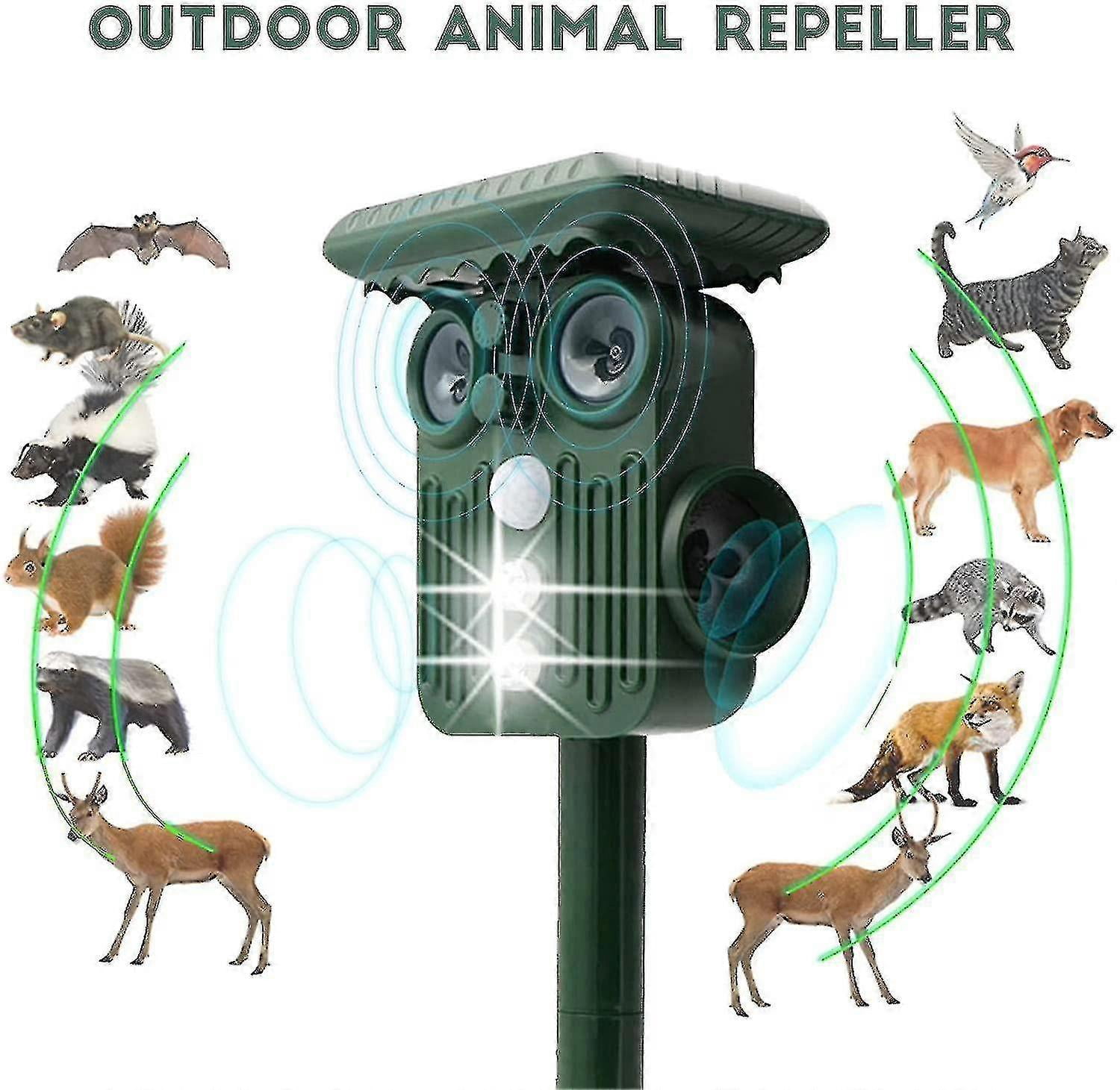 Ultrasonic Solar Deer Repeller - 5 Adjustable Modes - Repel Deer In 48 ...