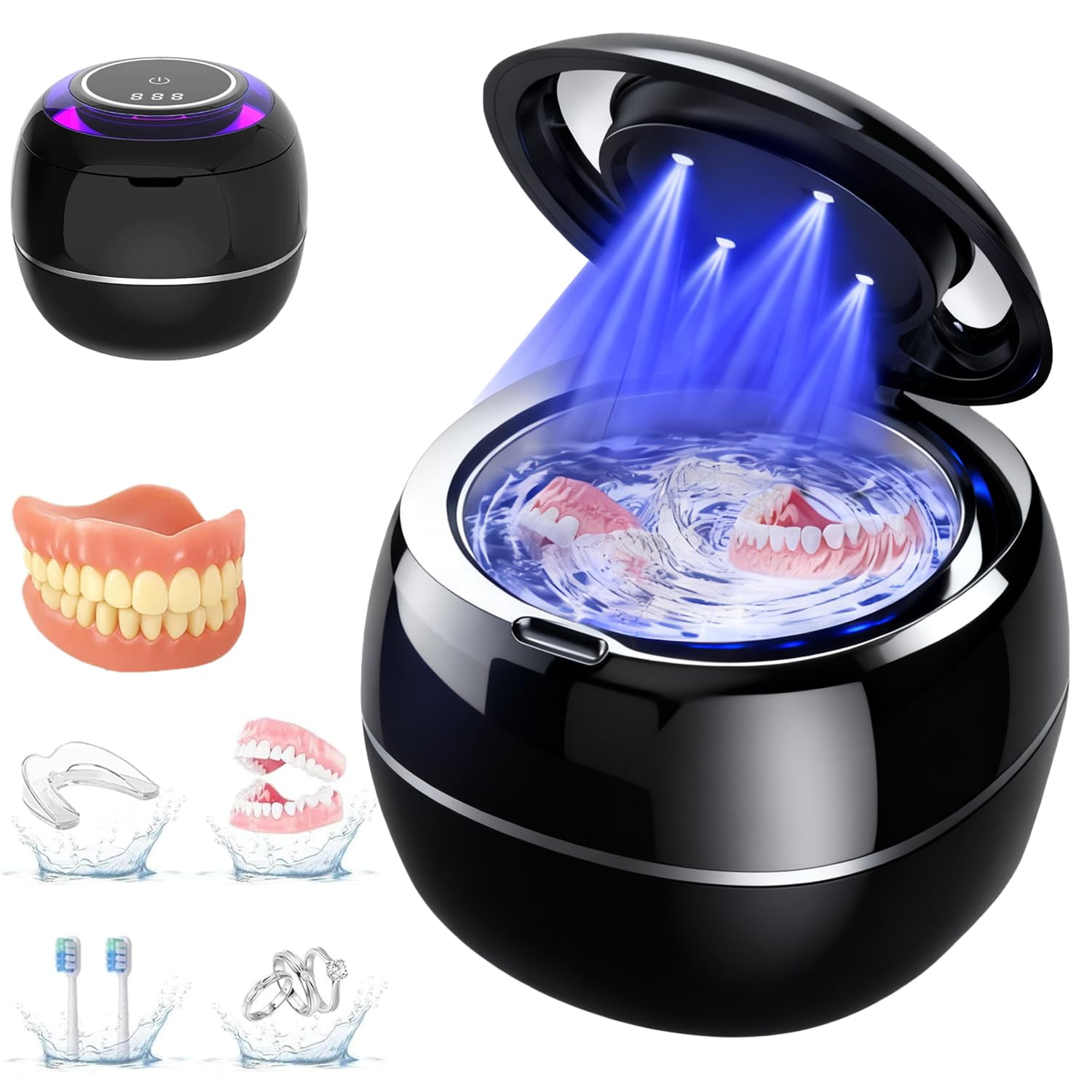 Ultrasonic UV Cleaner for Dentures,45khz Dental Pod Cleaner, UV Dental ...