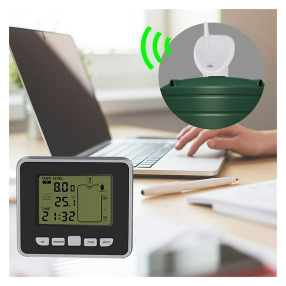Ultrasonic Water Tank Level Meter Temperature Sensor Low Battery Liquid ...