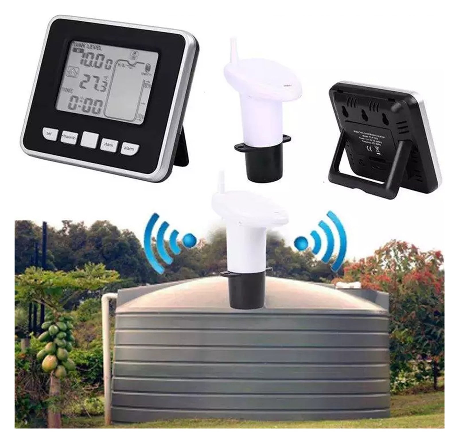 Ultrasonic Water Tank Level Meter Temperature Sensor With Temperature ...