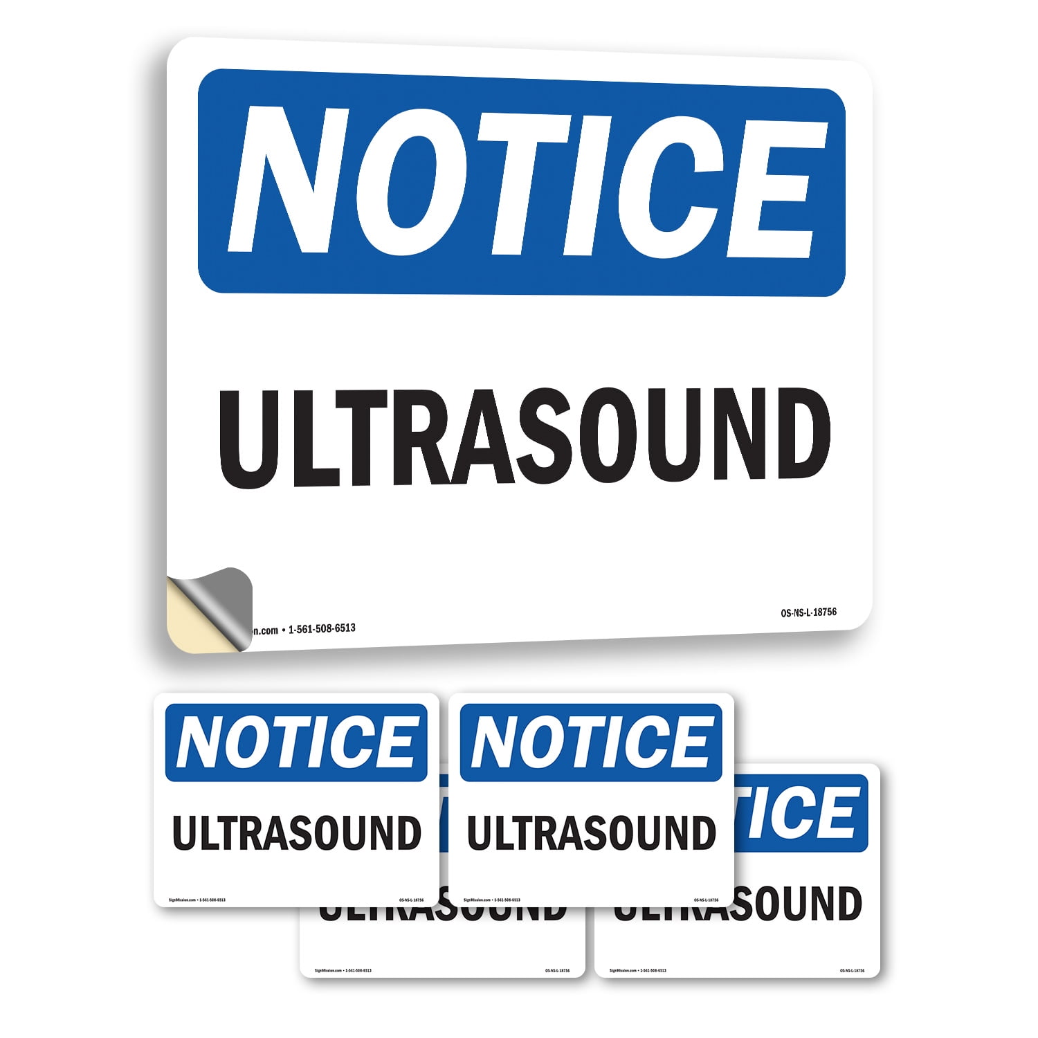Ultrasound OSHA Notice Vinyl Decal Label 10 Inch x 7 Inch - 5 Pack ...