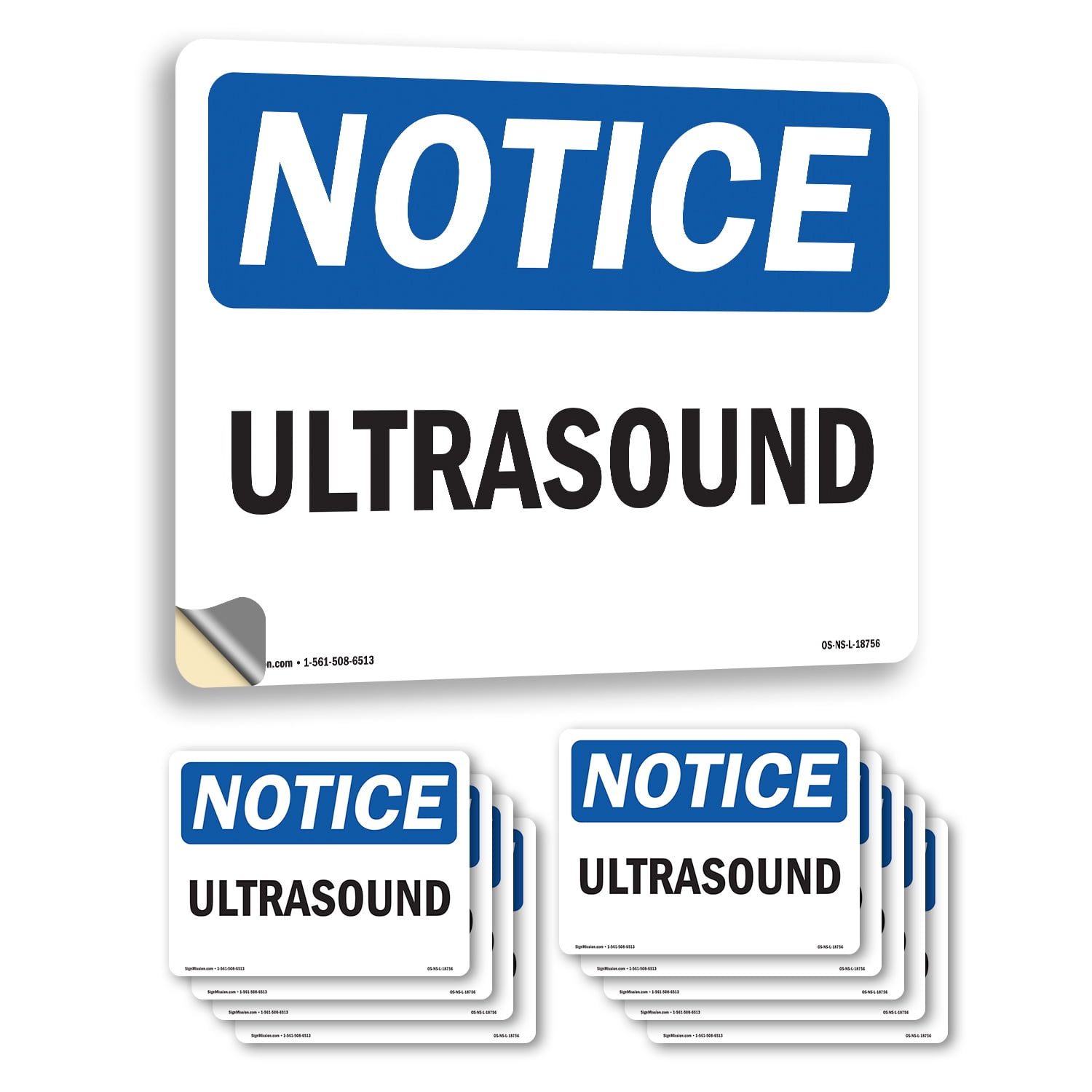 Ultrasound OSHA Notice Vinyl Decal Label 18 Inch x 12 Inch - 10 Pack ...