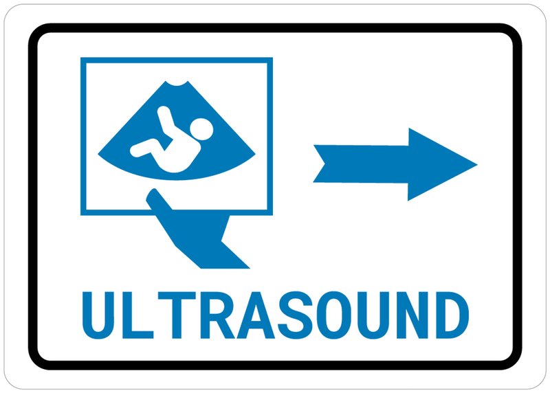 Ultrasound Right Arrow Sign Metal 12"X8" Rust Free Aluminum,Indoor ...