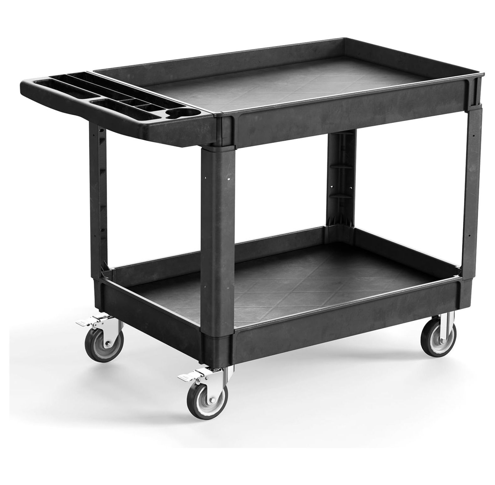 Ultrasturdy 2-Tier Utility Cart, Heavy Duty Rolling Service with Wheels ...