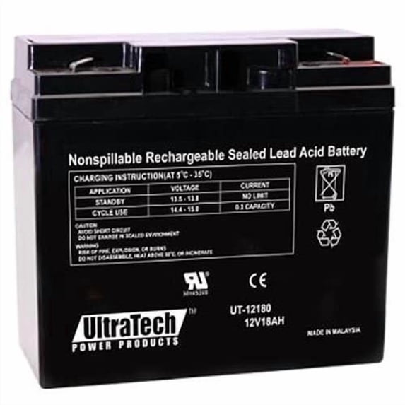 UltraTech IM-12180 12V, 18Ah SLA Battery, F2 Terminal - Walmart.com