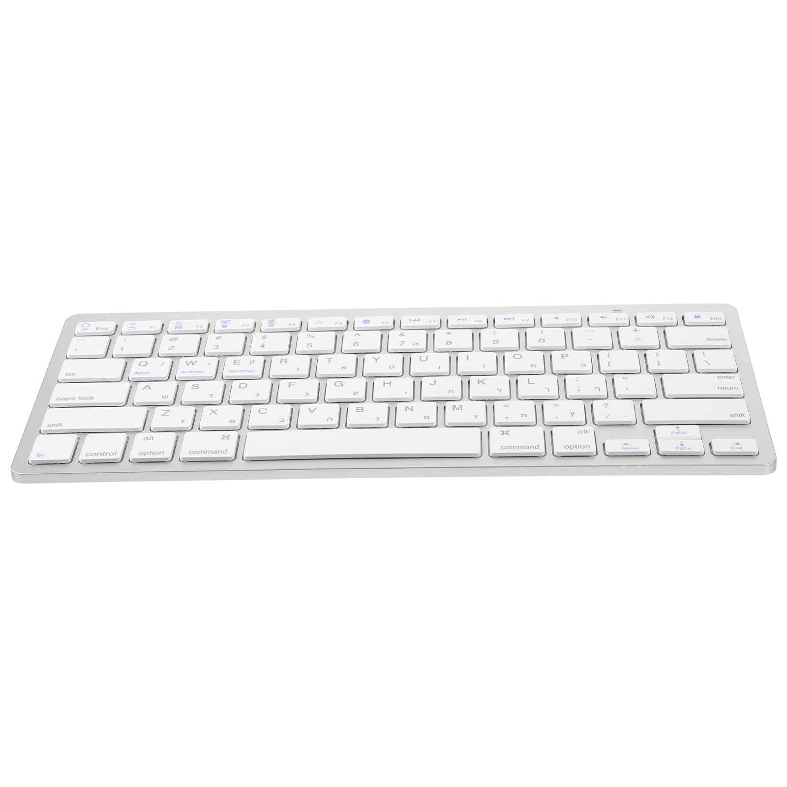Ultrathin Computer Keyboard Cordless Hebrew Keyboard for Office Travel ...