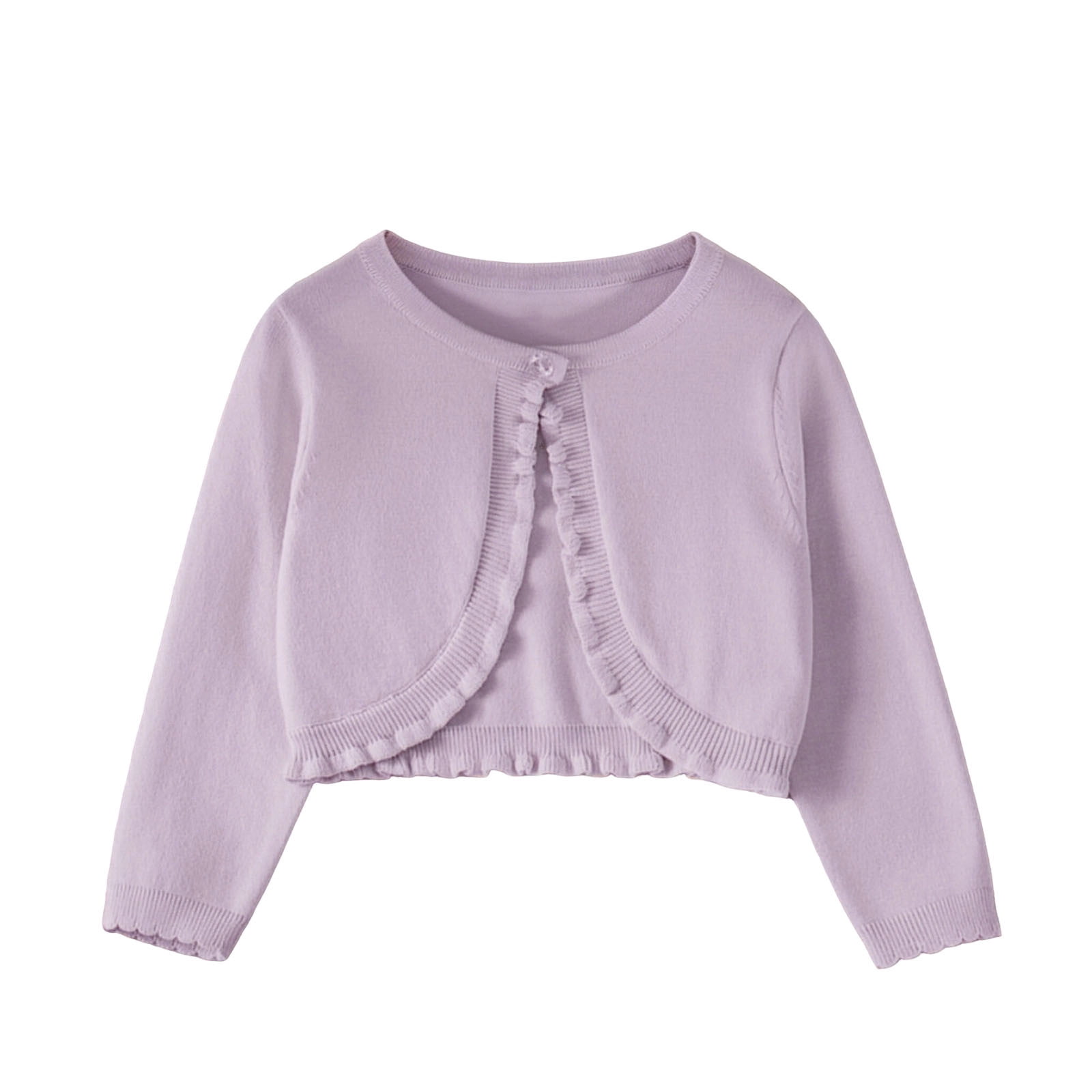 Ultrave Girls' Button Bolero Shrug Knit Cardigan Long Sleeve Open Front ...