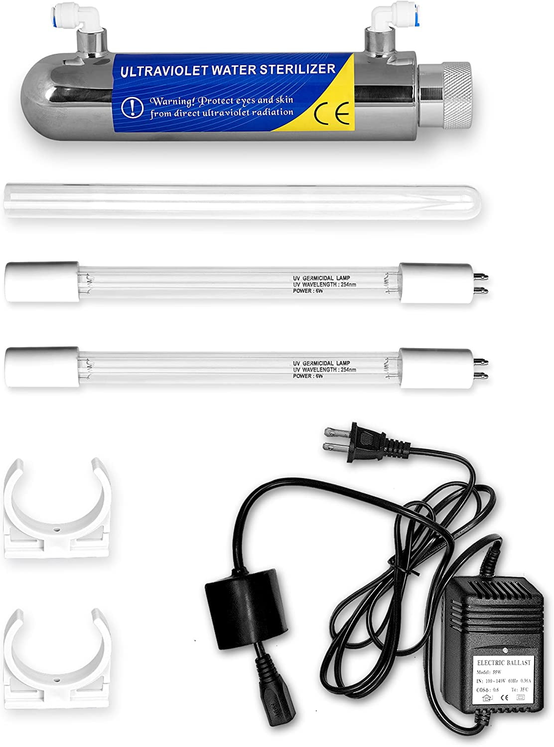 Ultraviolet Light Water Purifier Reverse Osmosis UV Sterilizer 6W, 1GPM ...