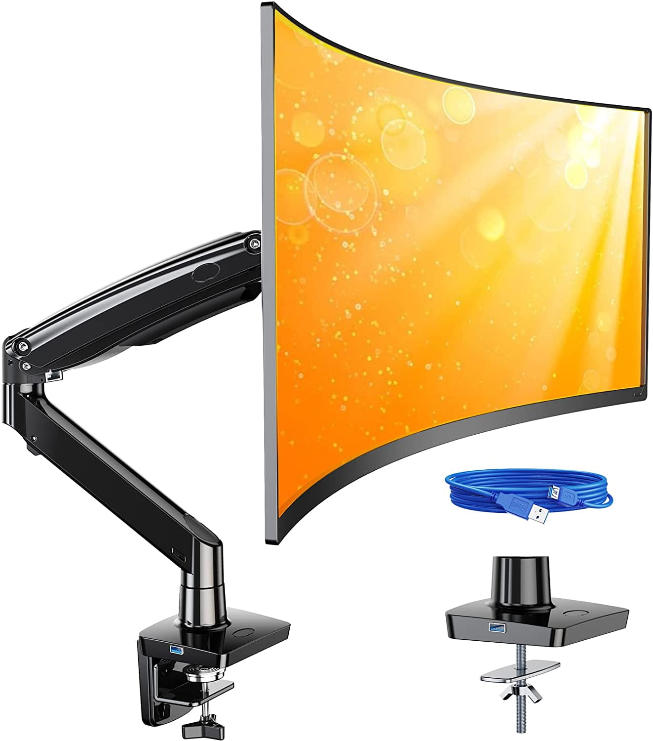 Ultrawide Monitor Arm with USB, Monitor Mount Fits 13-35” Screen ...