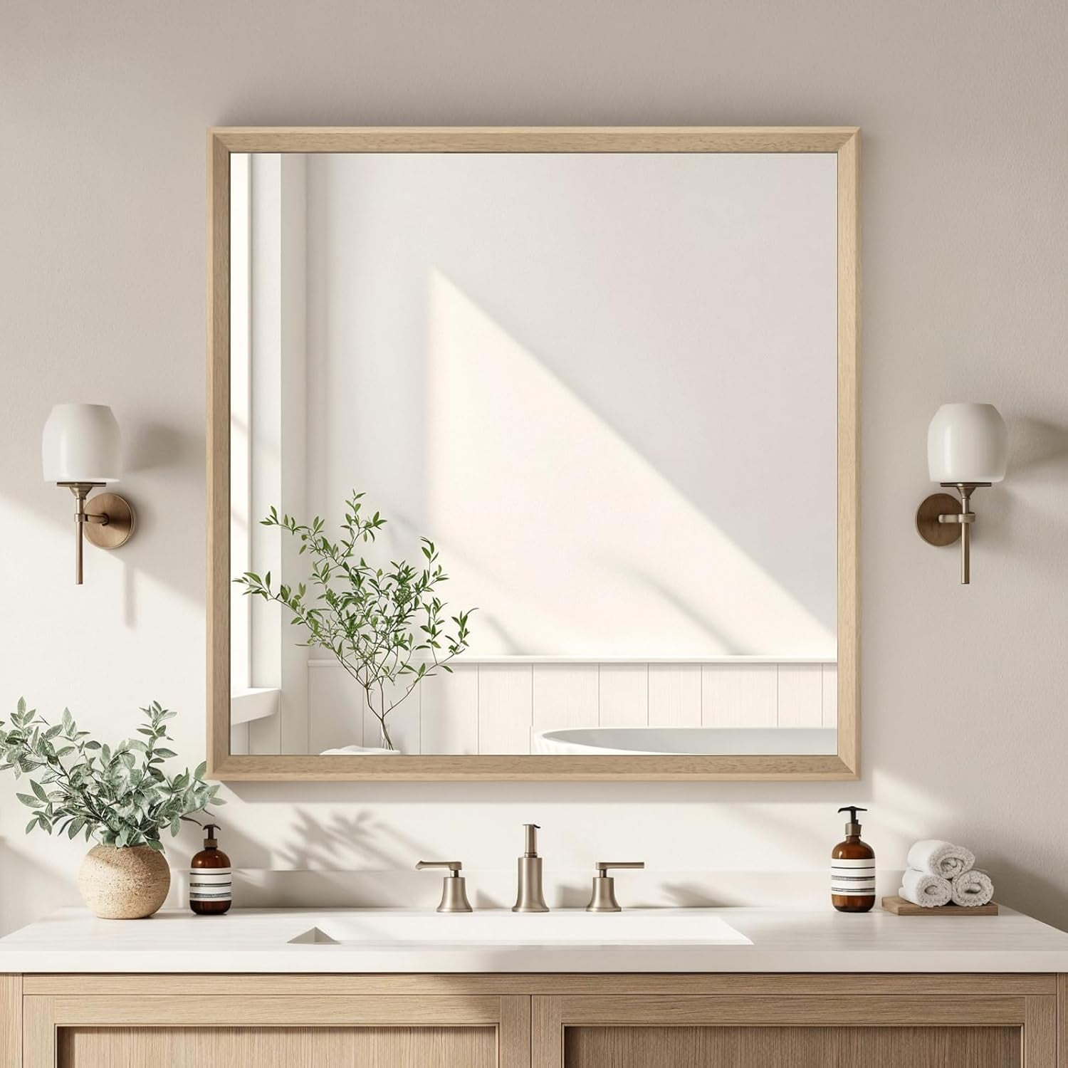 Ultrue Retro Copper Effect Framed Wall Mirror, 16x20 Rectangle Mirror ...
