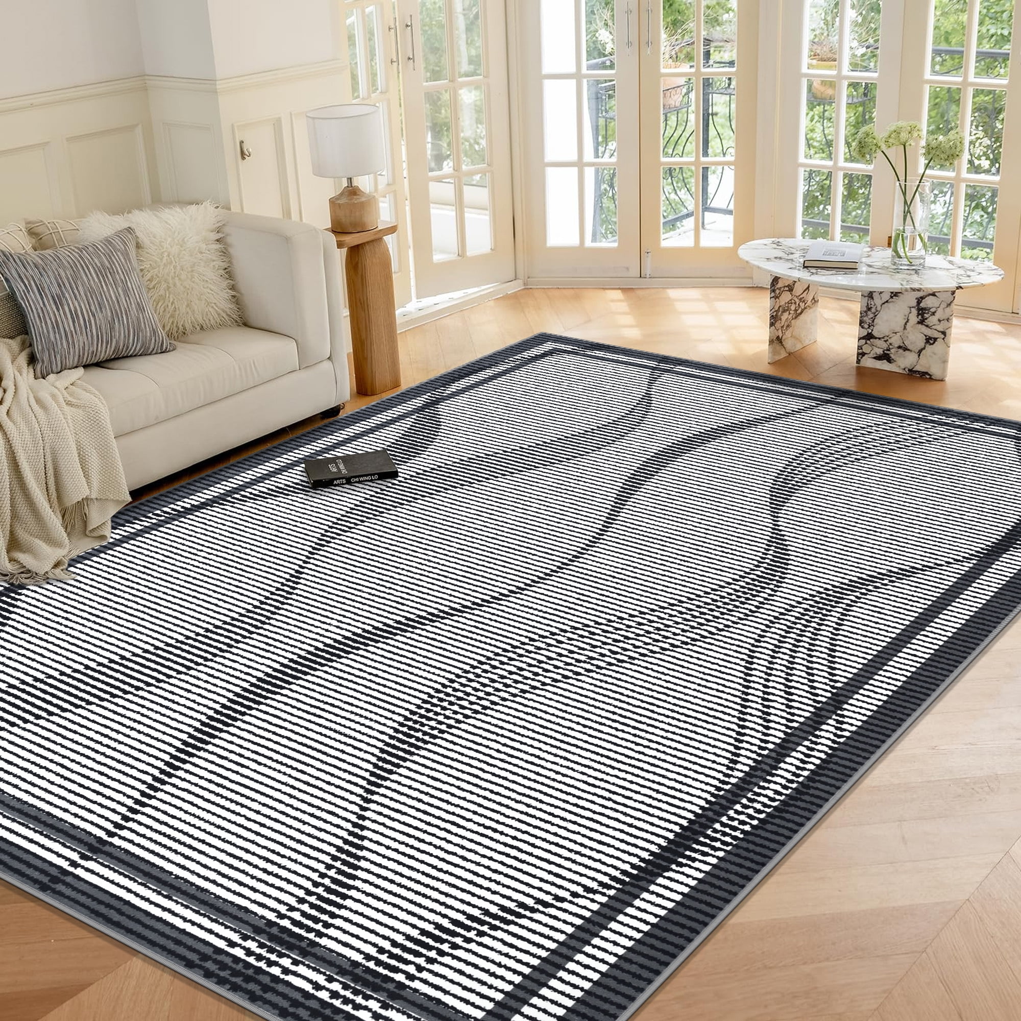 Ultrug Abstract Area Rug Soft Minimalist Line Rugs Non-Slip Carpet for ...