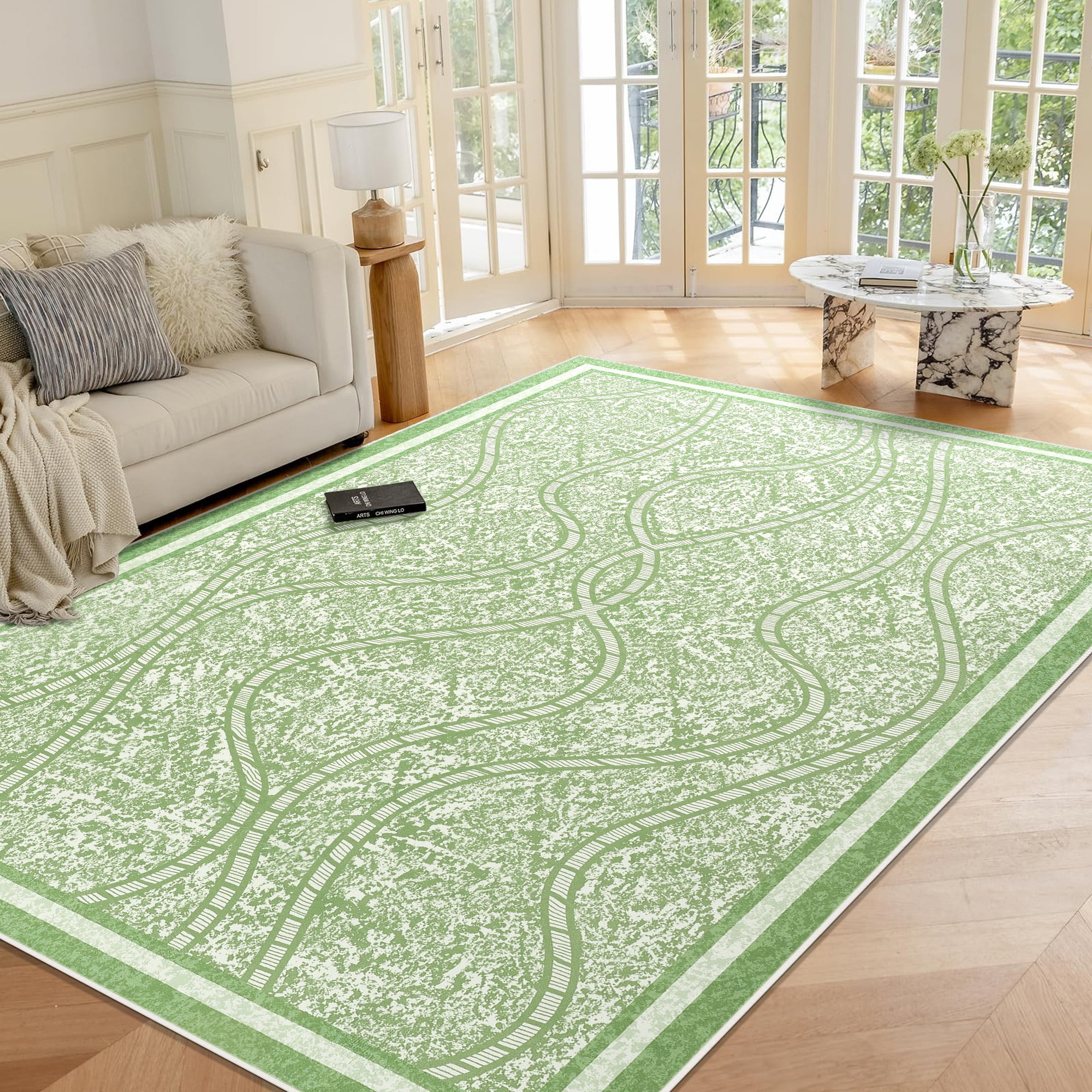 Ultrug Abstract Area Rug Soft Minimalist Line Rugs Non-Slip Carpet for Bedroom Living Room Home ...