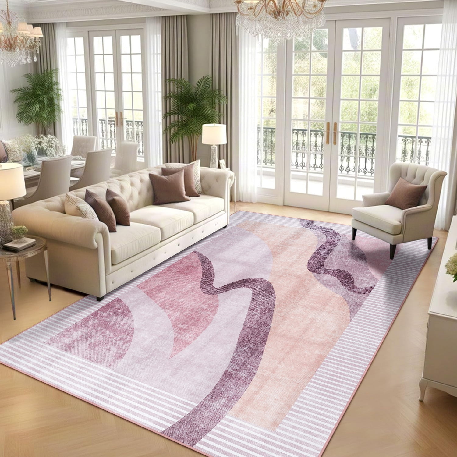Ultrug Abstract Area Rug Soft Rugs Non-Slip Indoor Carpet for Bedroom ...