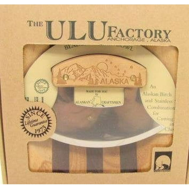 Ulu Factory Alaska Ulu Birch Knife and Chopping Bowl Boxed Set ...