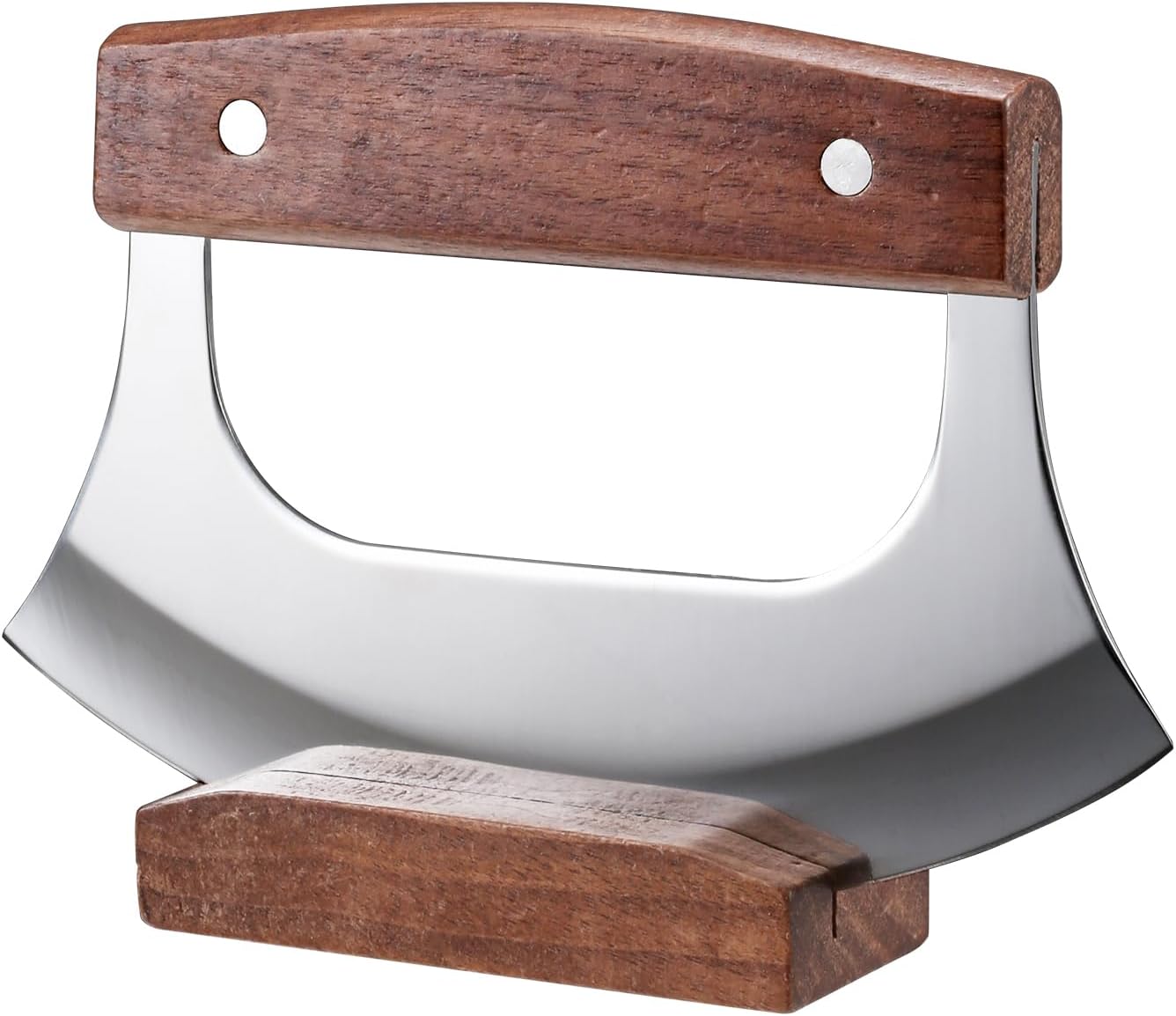 Ulu Knife - Sharp Rocker Mezzaluna Knife with Stand for Cutter Pizza ...