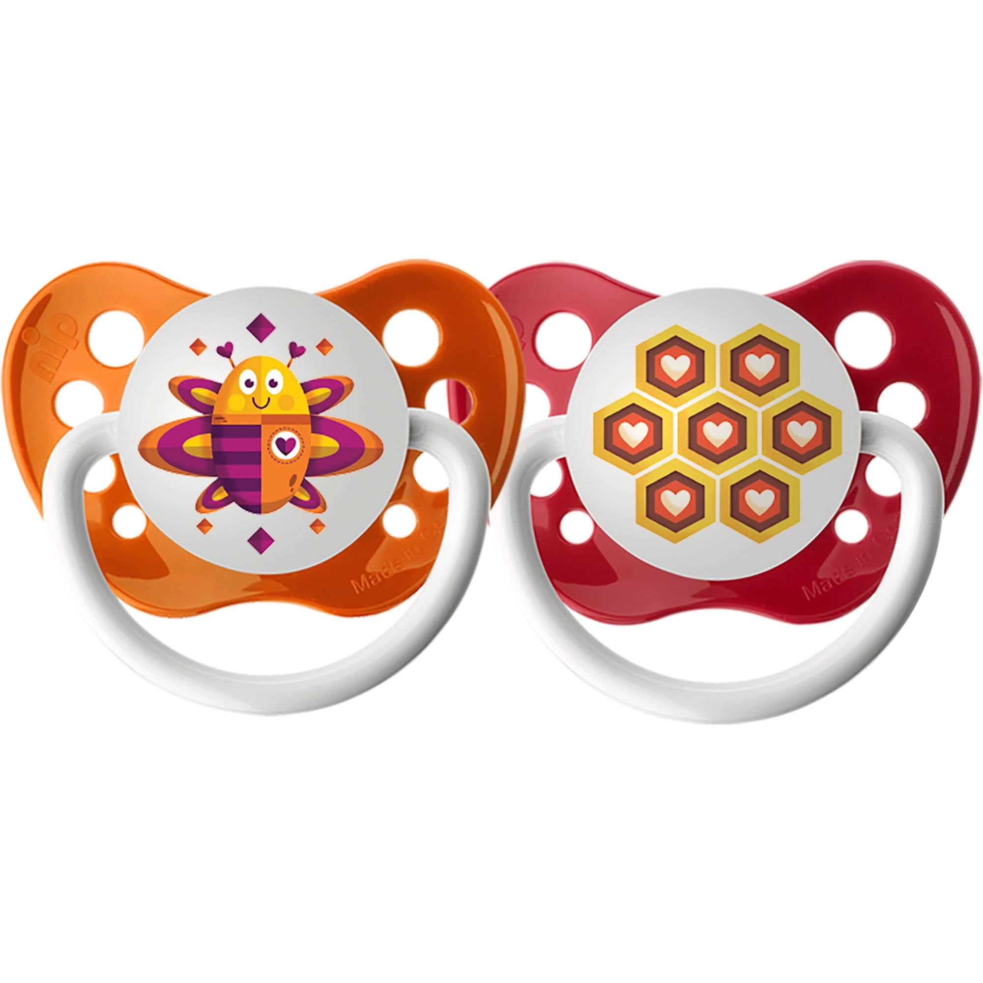 Ulubulu Pacifiers, 0-6 Months, Bee/Honeycomb - 2 Counts - Walmart.com