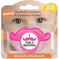 Ulubulu Pink Detachable Mustache Pacifier, 0-6 Months, Single Pack ...