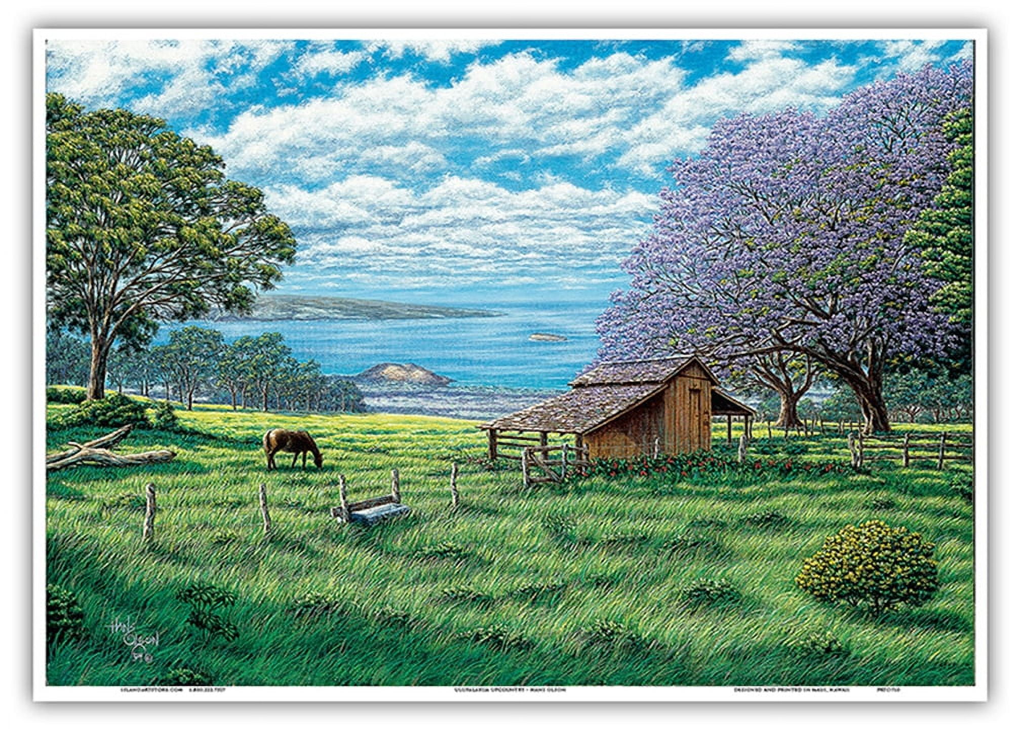 Ulupalakua Upcountry - Maui Hawai’i - From an Original Color Painting by Hans Olson - Master Art ...