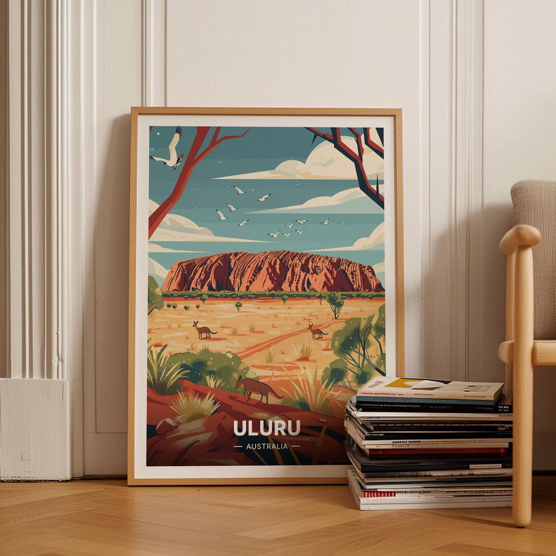 Uluru Ayers Rock Australia Poster, Retro Travel Wall Art, Adventure ...
