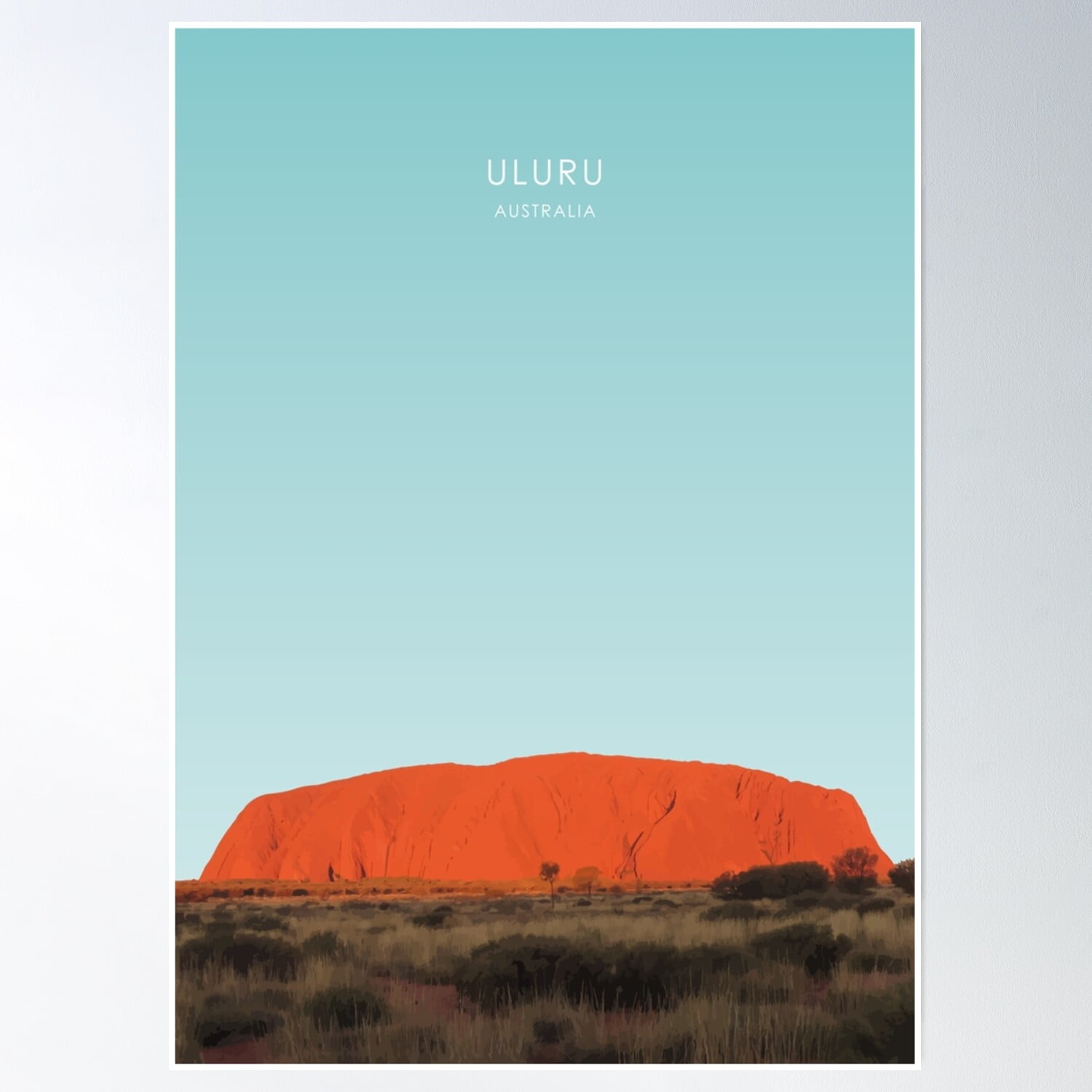 Uluru (Ayers Rock) Australian Outback Poster Wall Art, Modern Wall ...