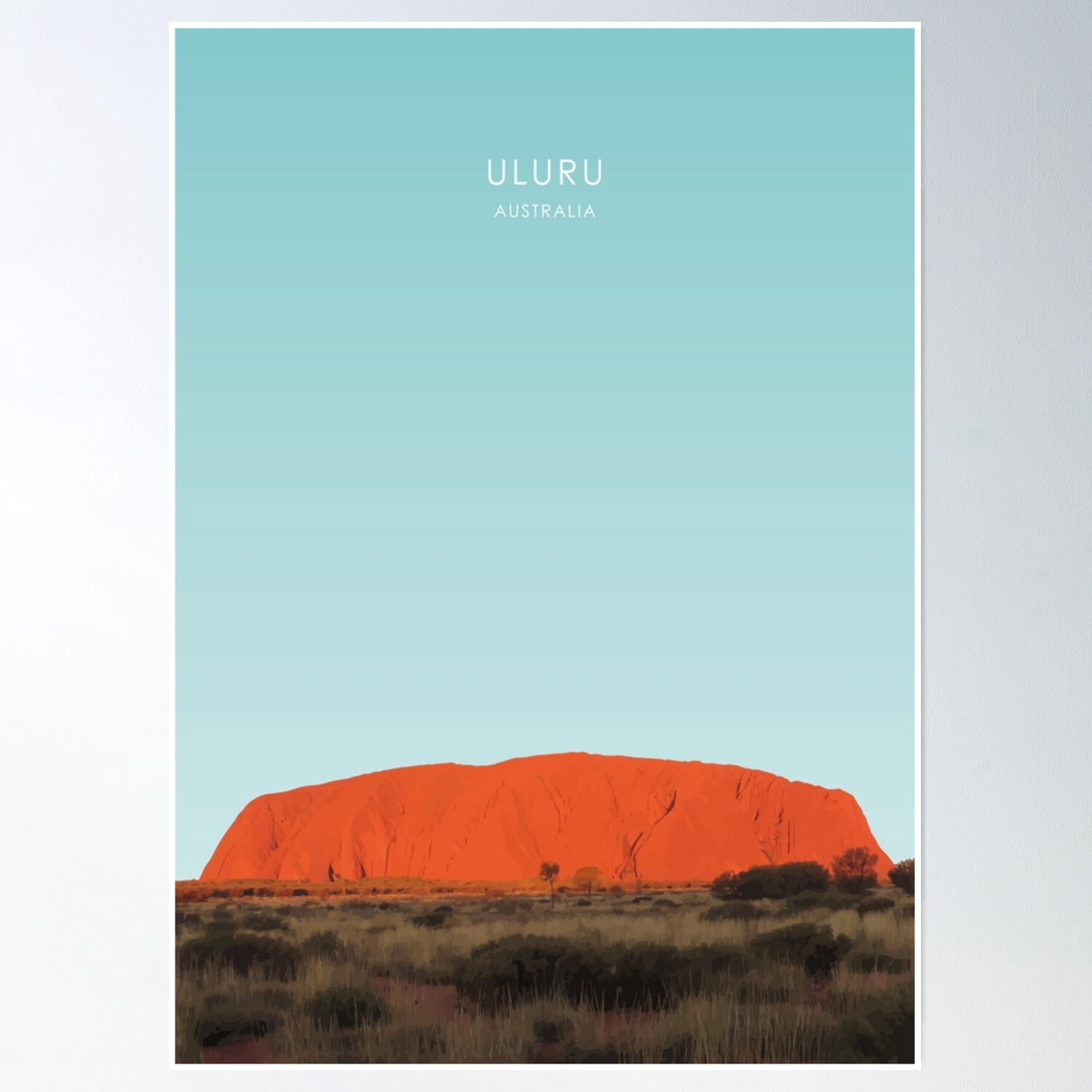Uluru (Ayers Rock) Australian Outback Poster Wall Art, Modern Wall ...