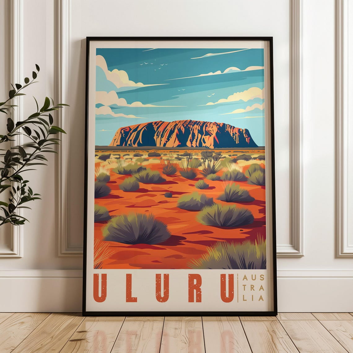 Uluru Travel Poster - Australia Print, Ayers Rock Wall Art, Home ...