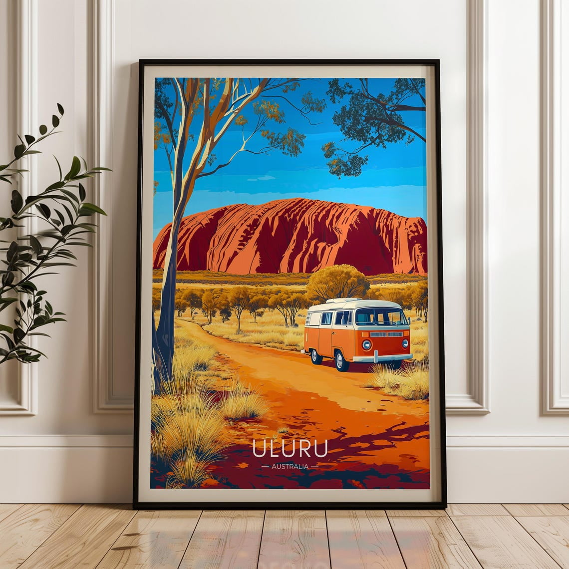 Uluru Travel Poster - Australia Print, Ayers Rock Wall Art, Home ...