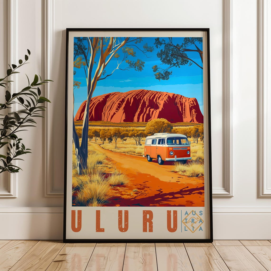 Uluru Travel Poster - Australia Print, Ayers Rock Wall Art, Home ...