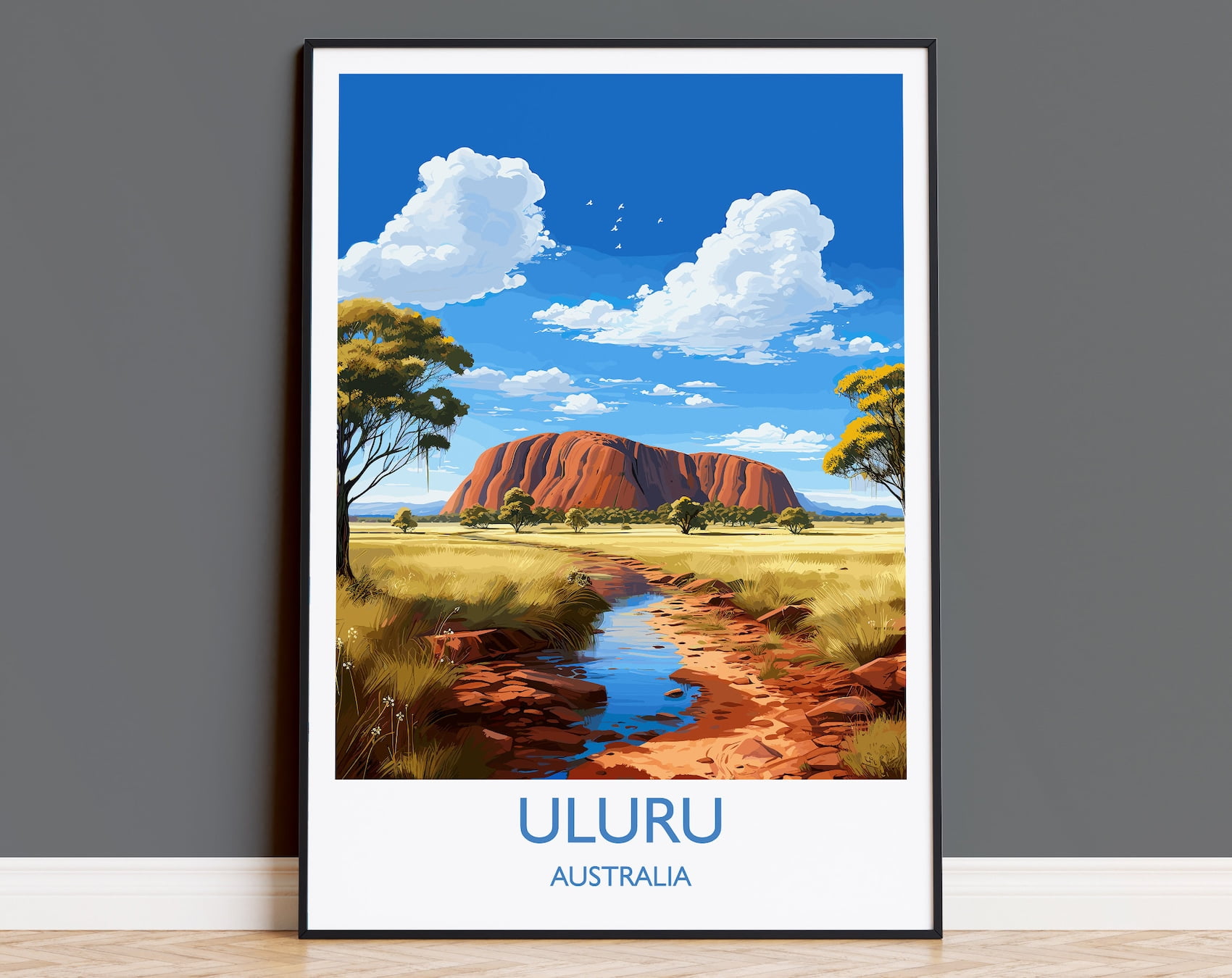 Uluru Wall Art Travel Poster, Travel Print of Uluru, Australia Poster ...