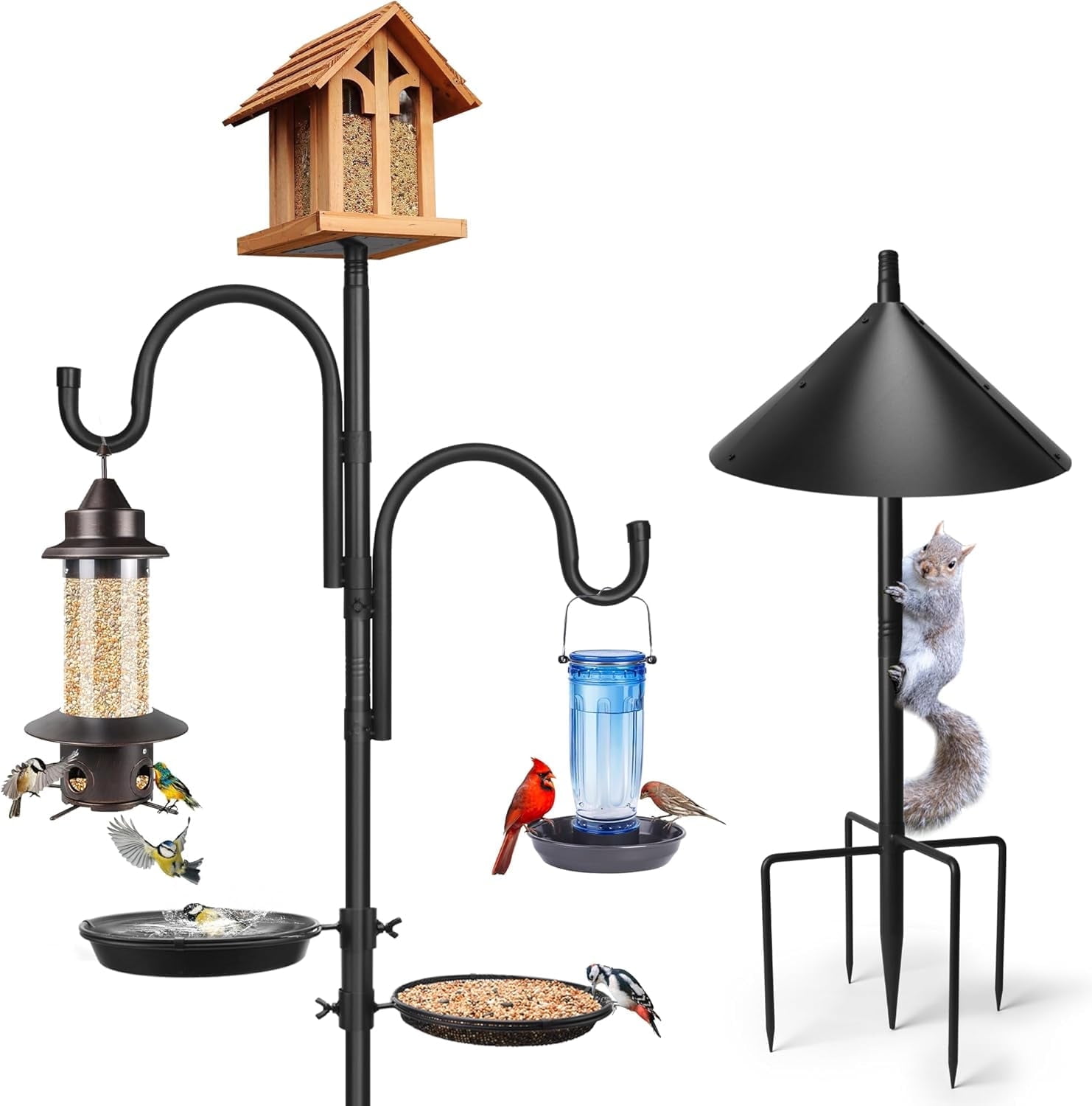Umailgoo 92" Bird Feeding Station,Heavy Duty Bird Feeder Pole Bird ...