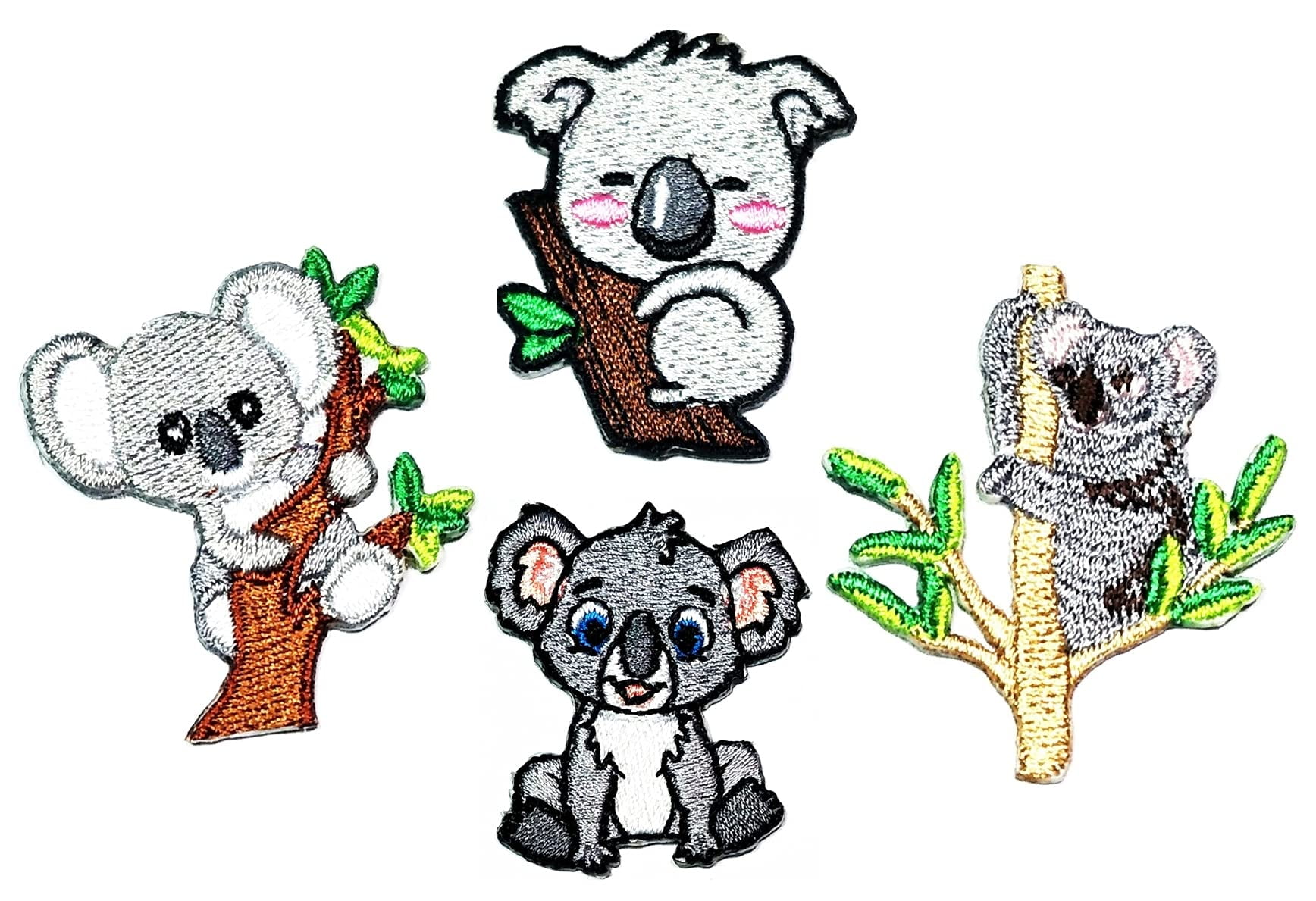 Umama Patch Mini Set of 4 Cute Lovely Koala Bear Australia Patch Koala with Cute Tree Cartoon ...