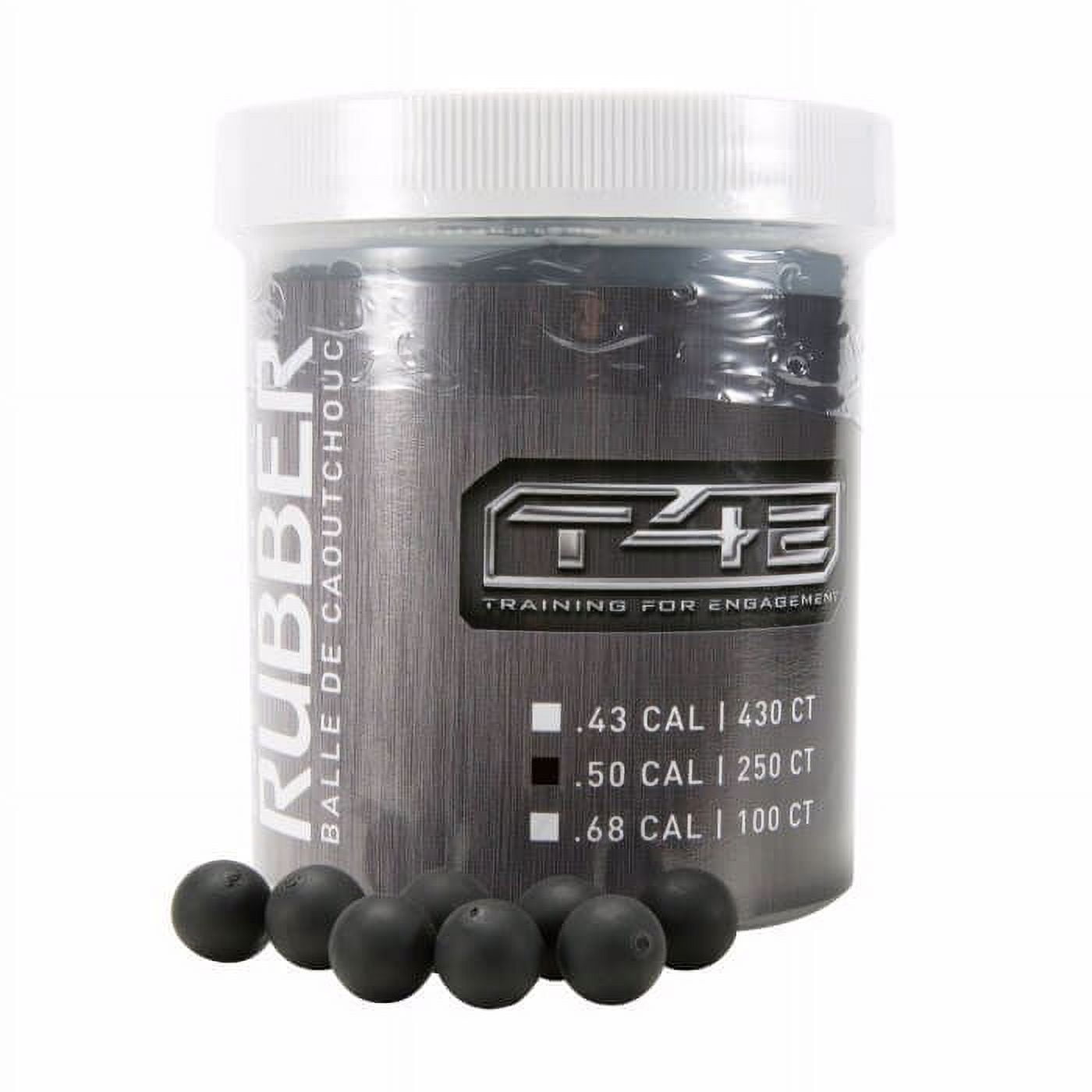 Umarex T4E Premium Rubber Ball Ammo for Paintball Guns, Black.50 ...