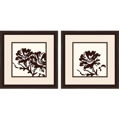 Umber Flower Floral Wall Art Set of 2 - Framed Floral Artwork - Walmart.com